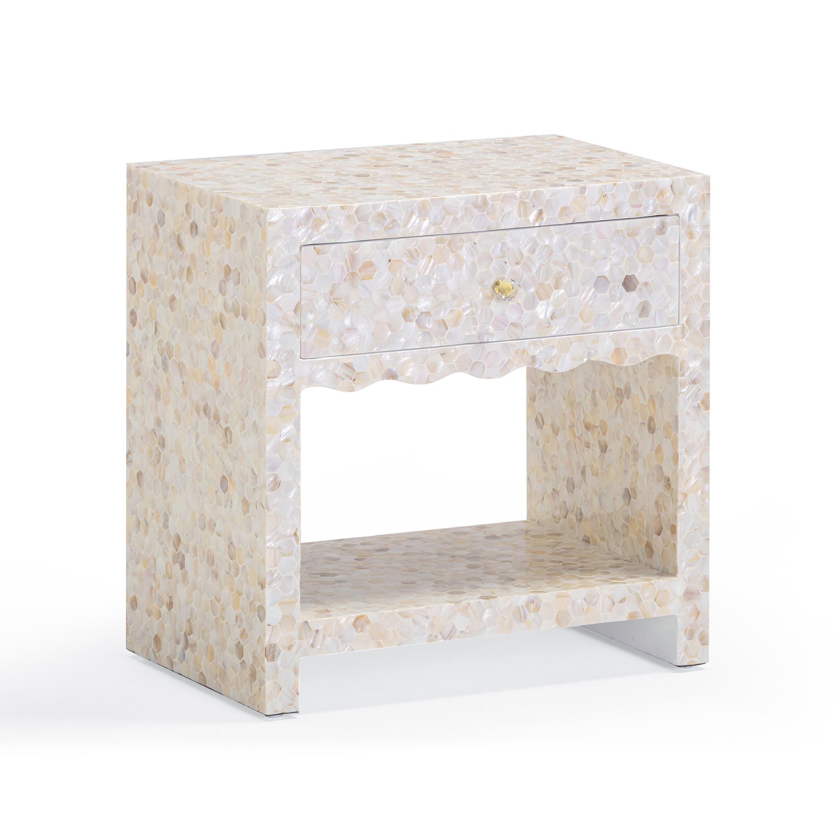 Piara 22" Natural Mother of Pearl Inlaid Nightstand With Drawer | TOV ...