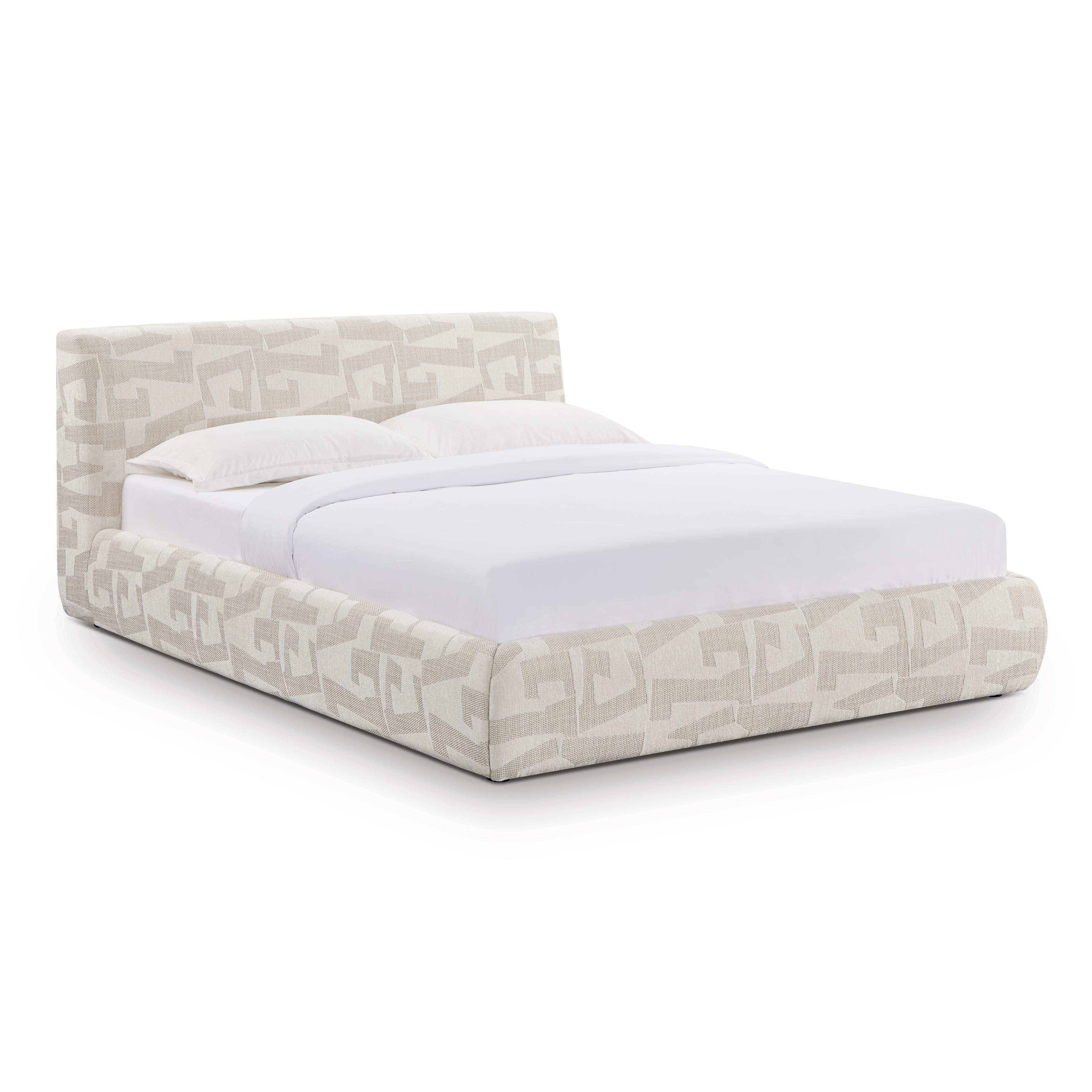 Isla Cream Jacquard Pattern Bed | TOV Furniture