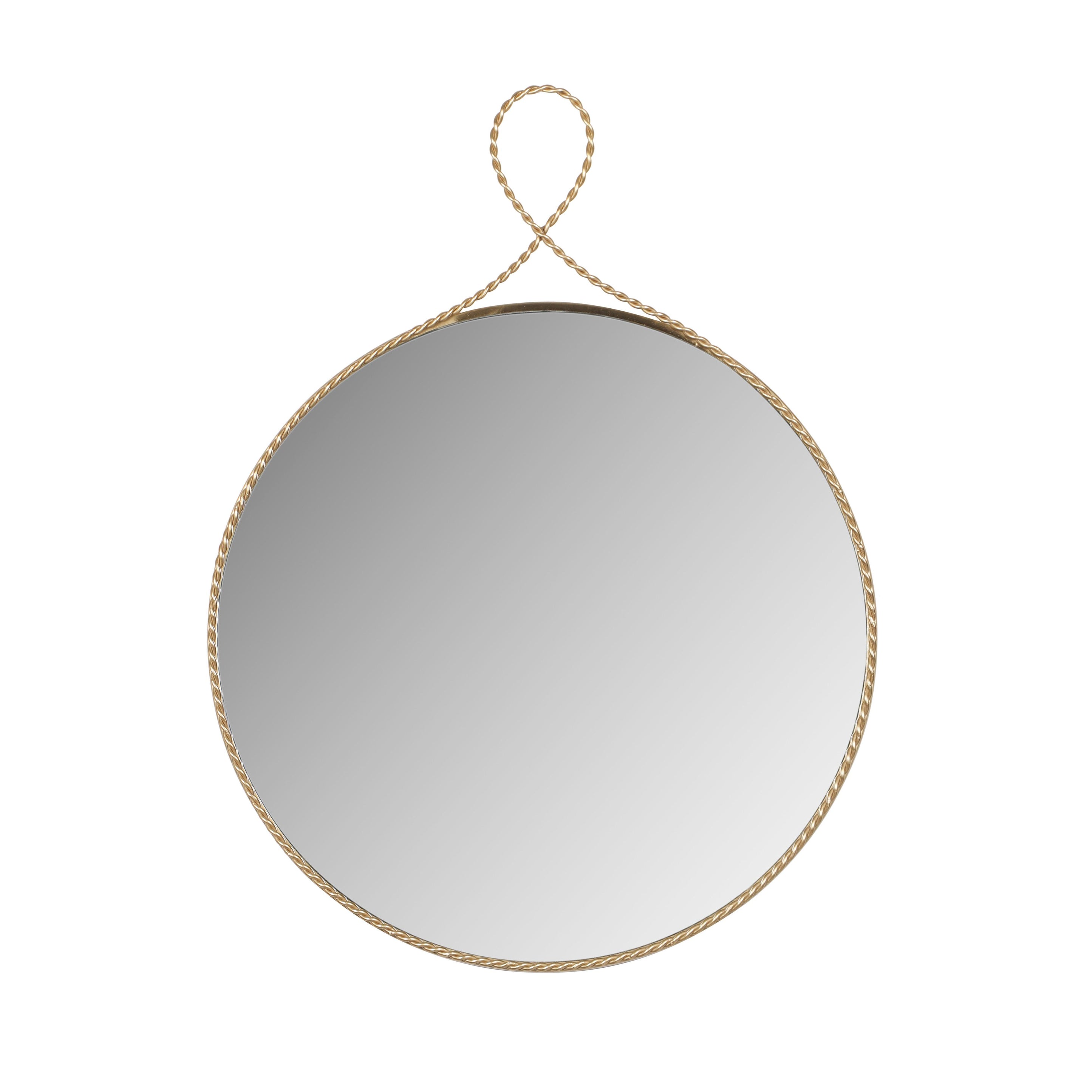 Ravina 24"X31" Braided Brass Round Wall Mirror | TOV Furniture