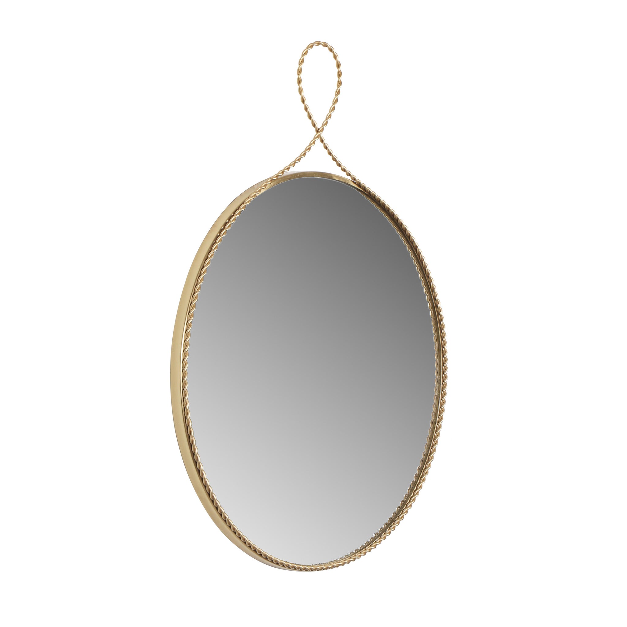 Ravina 24"X31" Braided Brass Round Wall Mirror – TOV Furniture