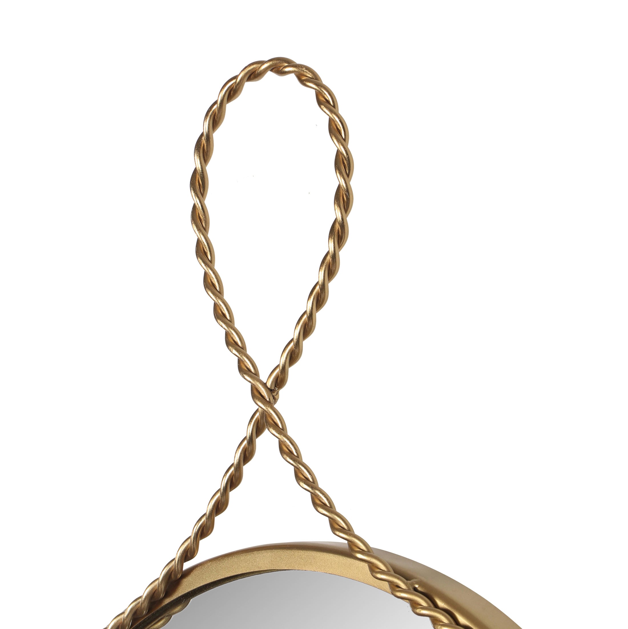 Ravina 24"X31" Braided Brass Round Wall Mirror – TOV Furniture
