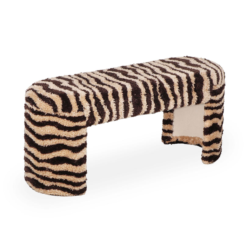 Zebra 39" Brown Striped Tufted Bench – TOV Furniture