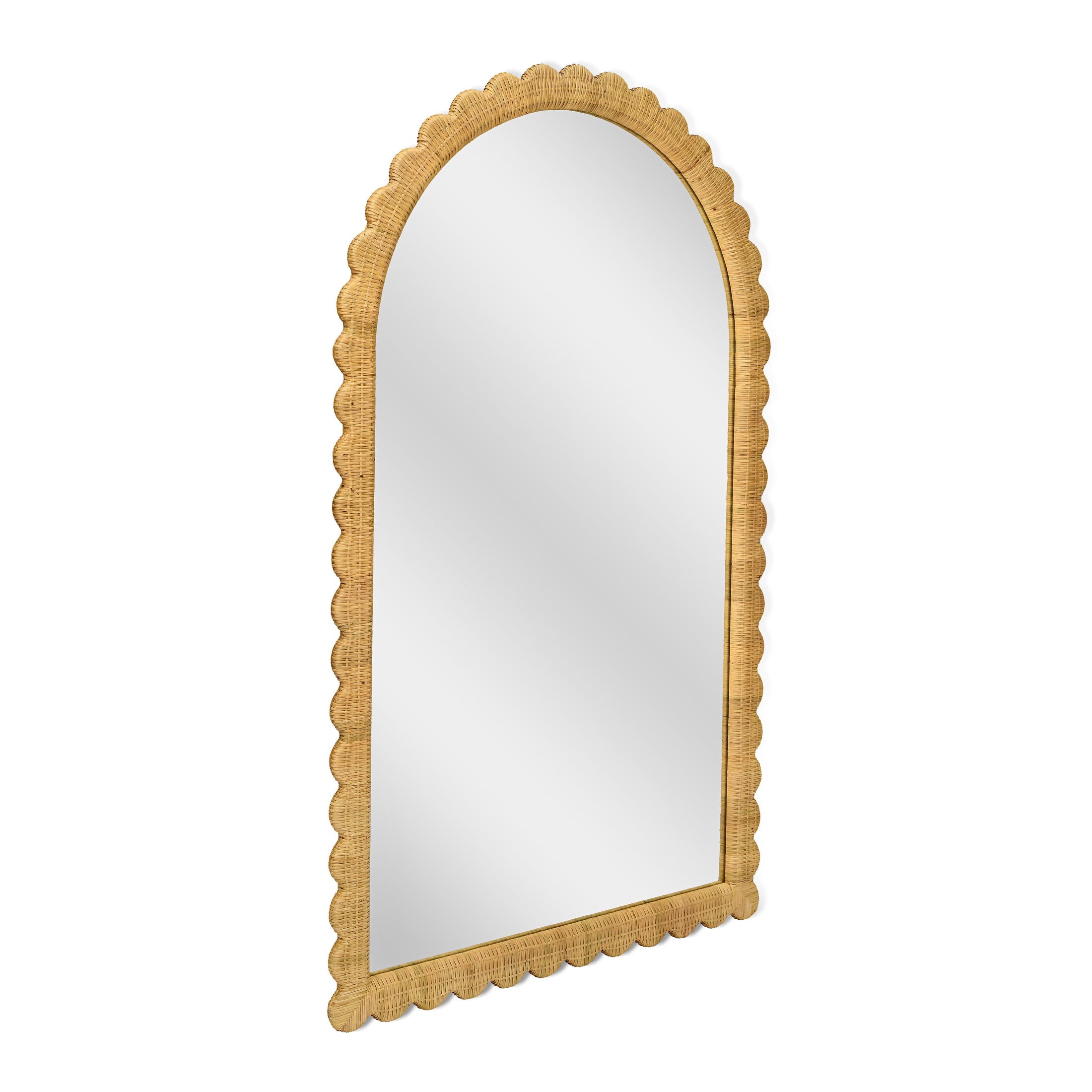 Bama 48"x79" Jumbo Rattan Arched Wall Mirror | TOV Furniture