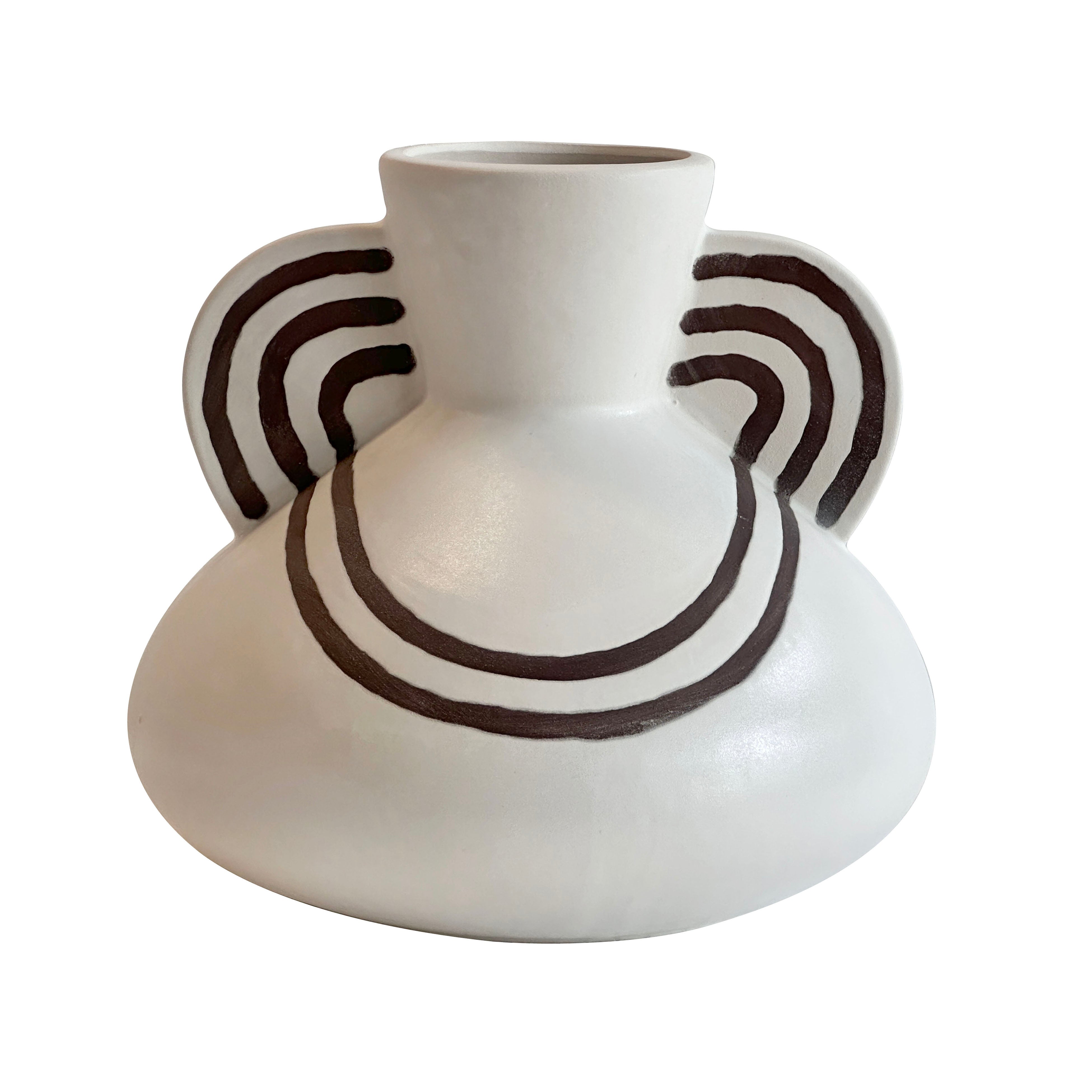 Ceramic Line Art Wide-Bodied Vase | TOV Furniture
