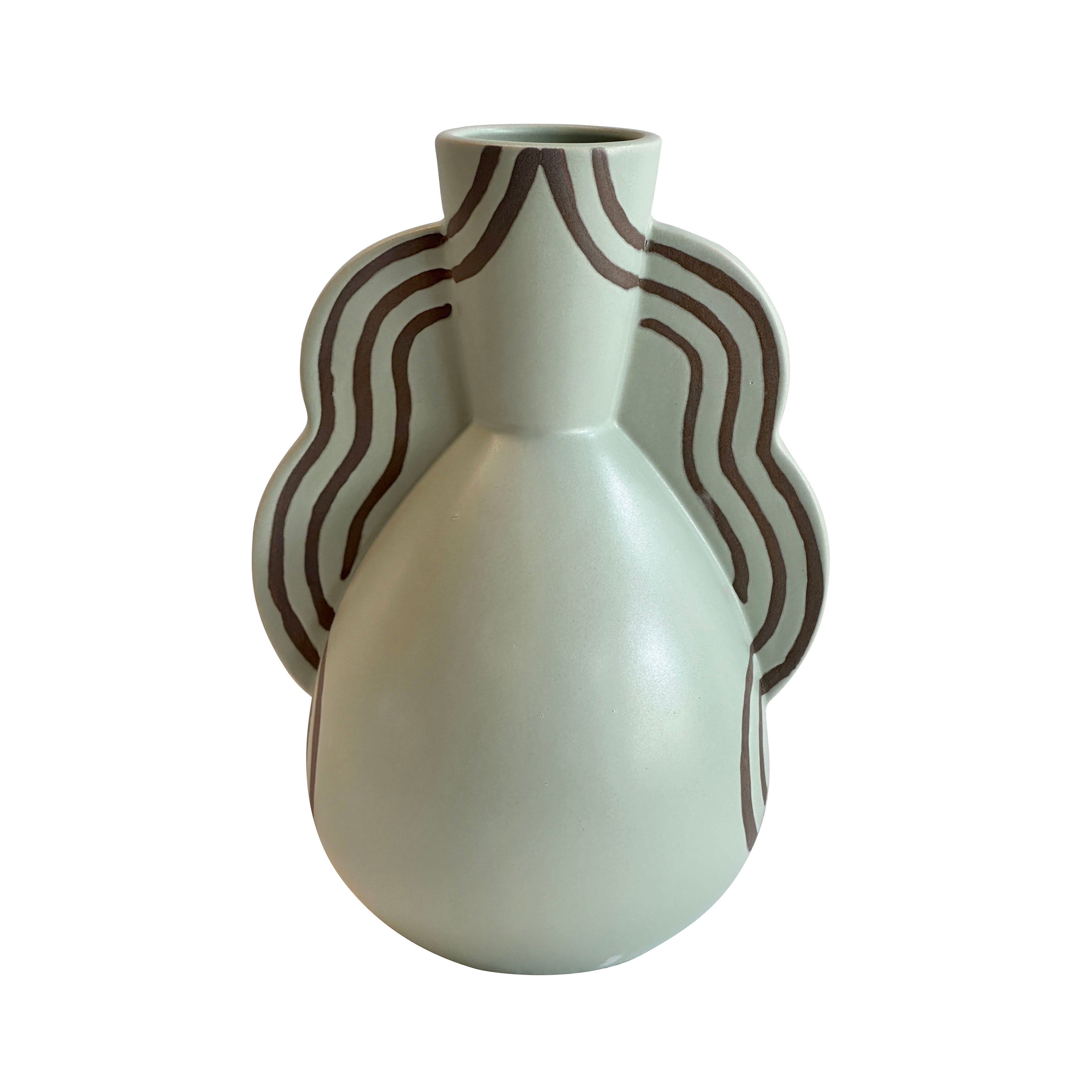 Ceramic Line Art Wavy Vase | TOV Furniture