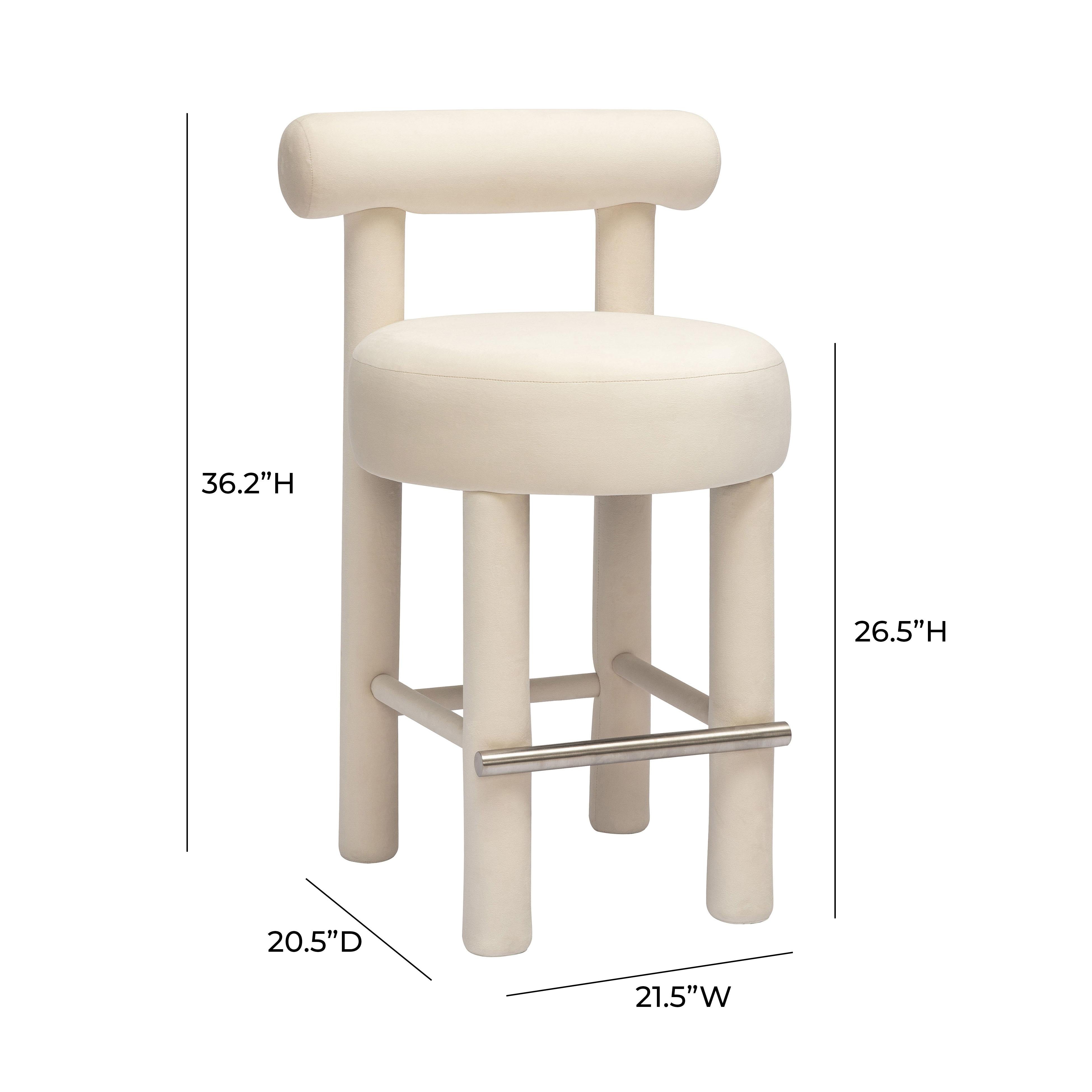 Carmel Cream Velvet Counter Stool – TOV Furniture