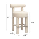 Carmel Cream Performance Velvet Counter Stool | TOV Furniture