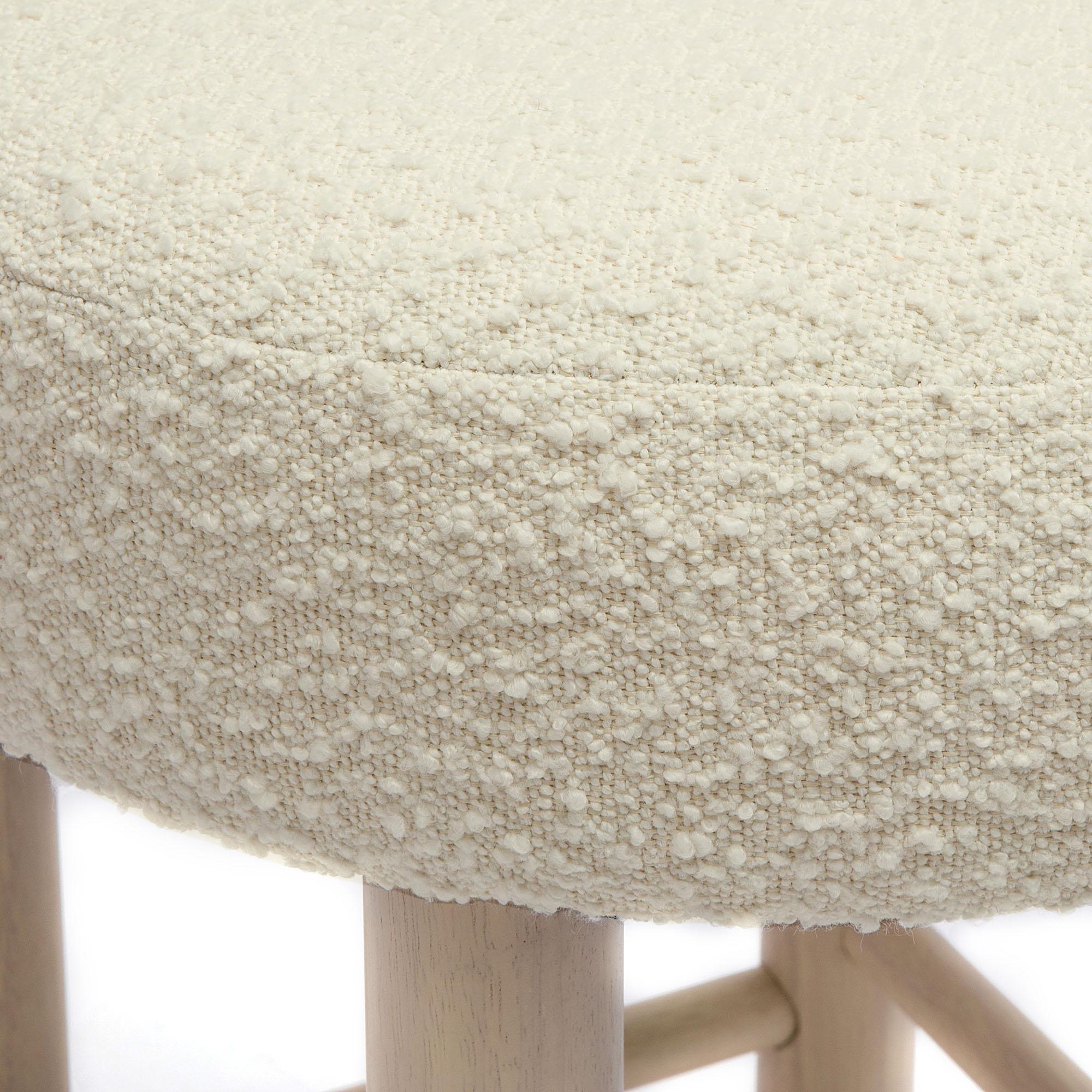 Carmel Cream Boucle and Solid Wood Counter Stool – TOV Furniture