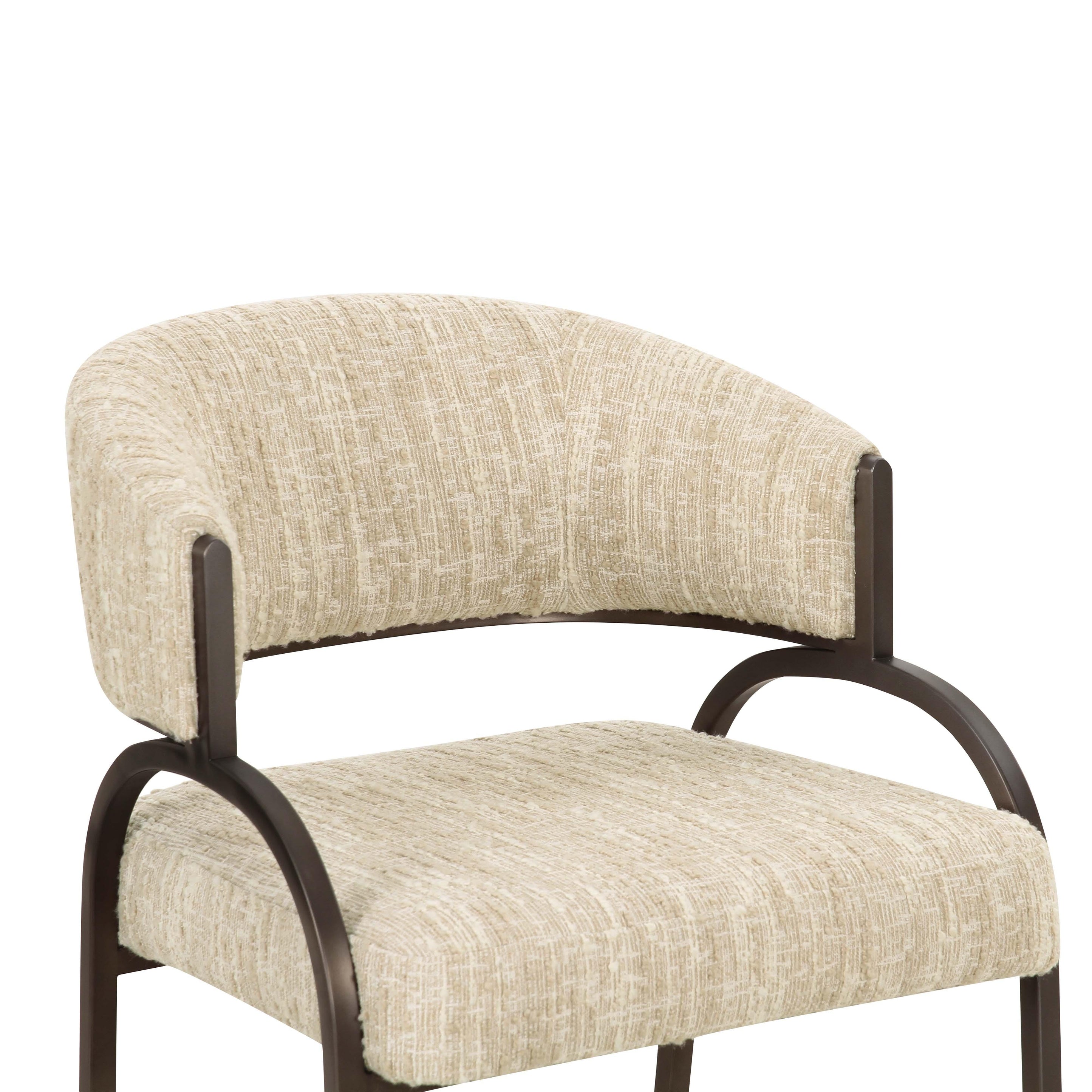 Tatum Taupe Textured Performance Boucle Dining Chair | TOV Furniture