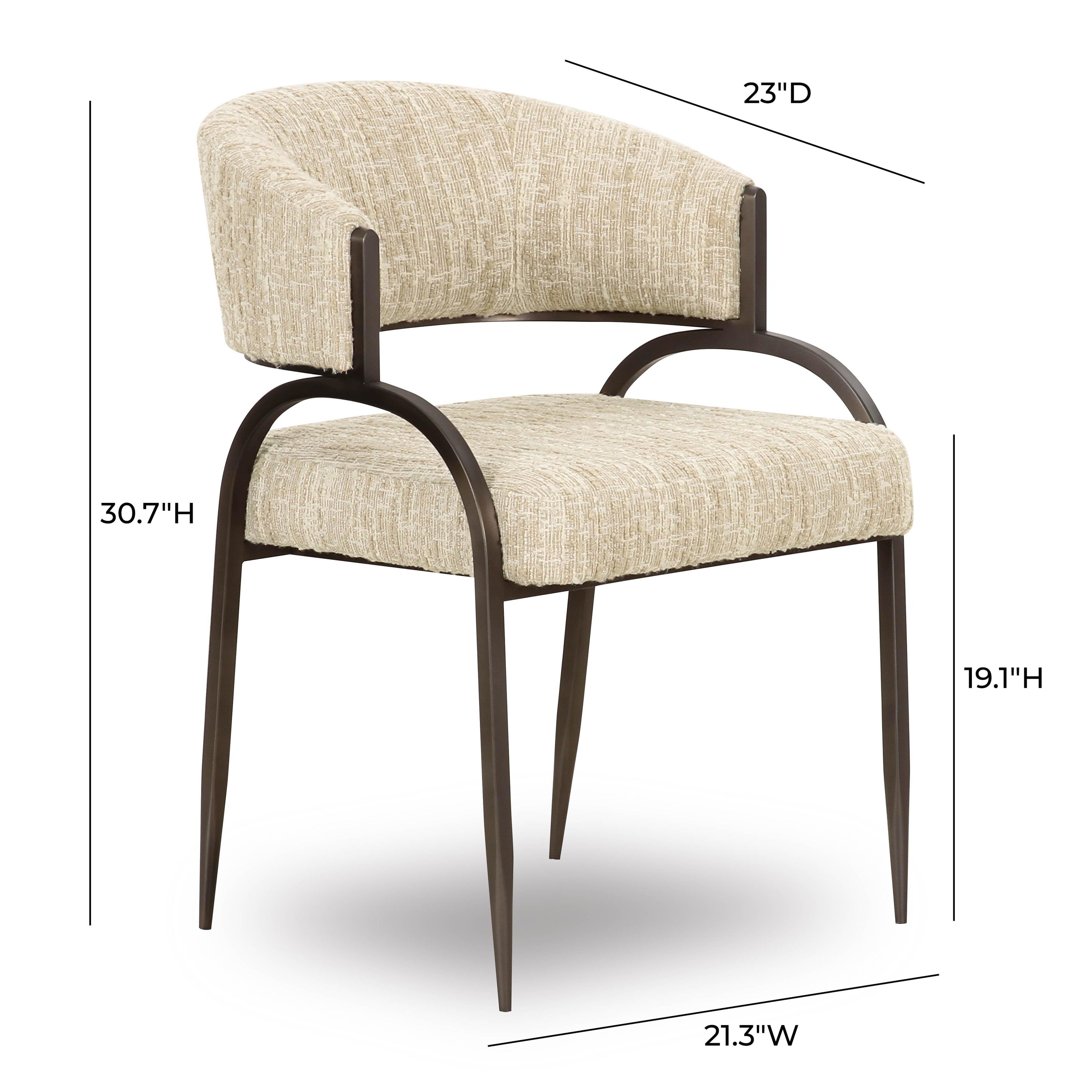 Tatum Taupe Textured Performance Boucle Dining Chair – TOV Furniture