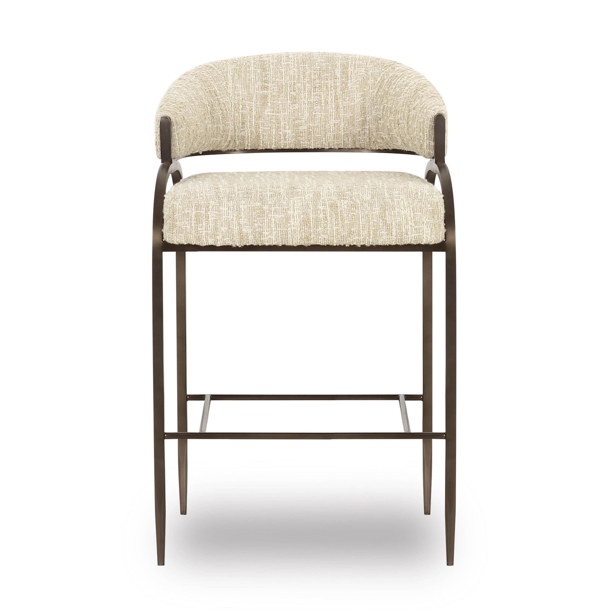 Tatum Taupe Textured Performance Boucle Counter Stool | TOV Furniture