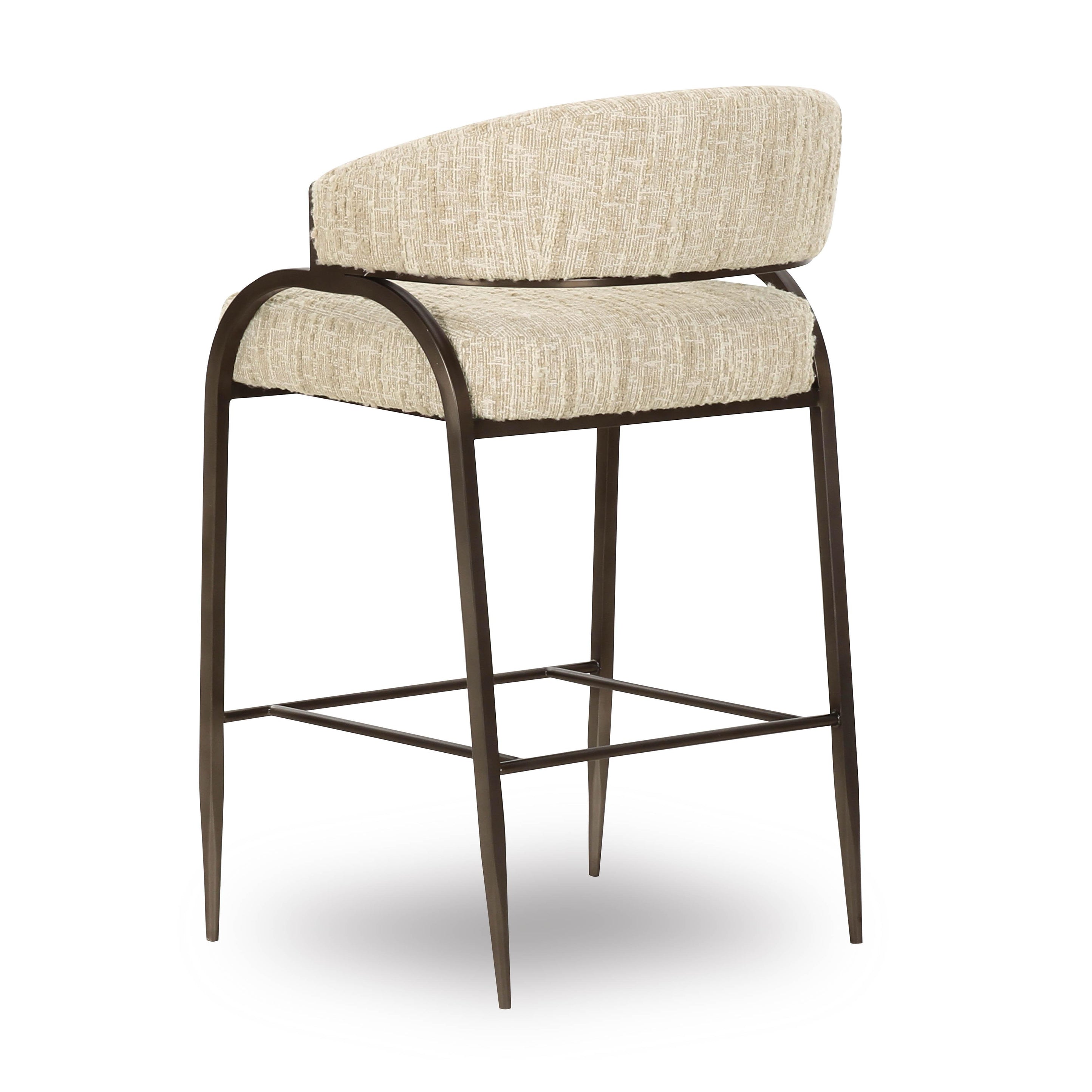 Tatum Taupe Textured Performance Boucle Counter Stool | TOV Furniture
