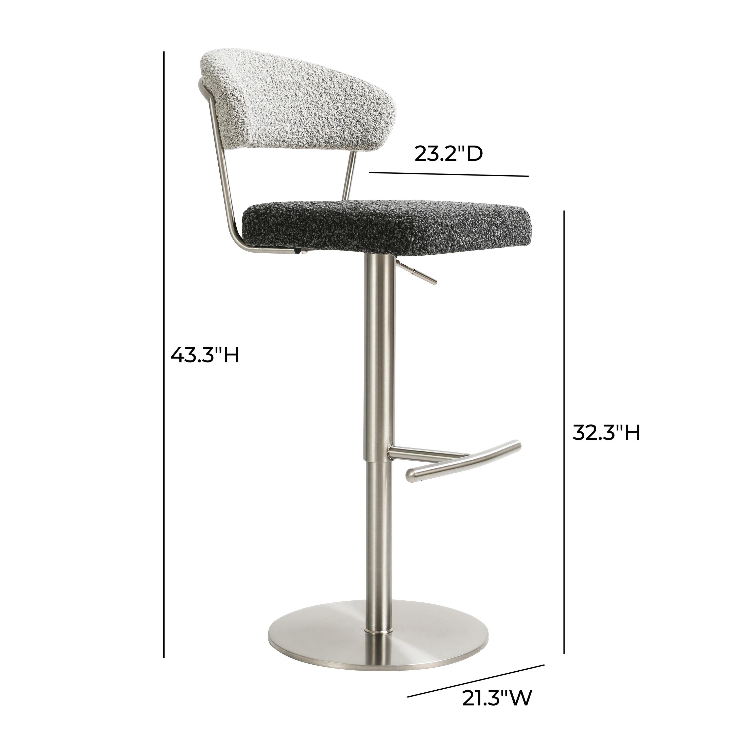 Cosmo Black and Grey Boucle Adjustable Stool – TOV Furniture
