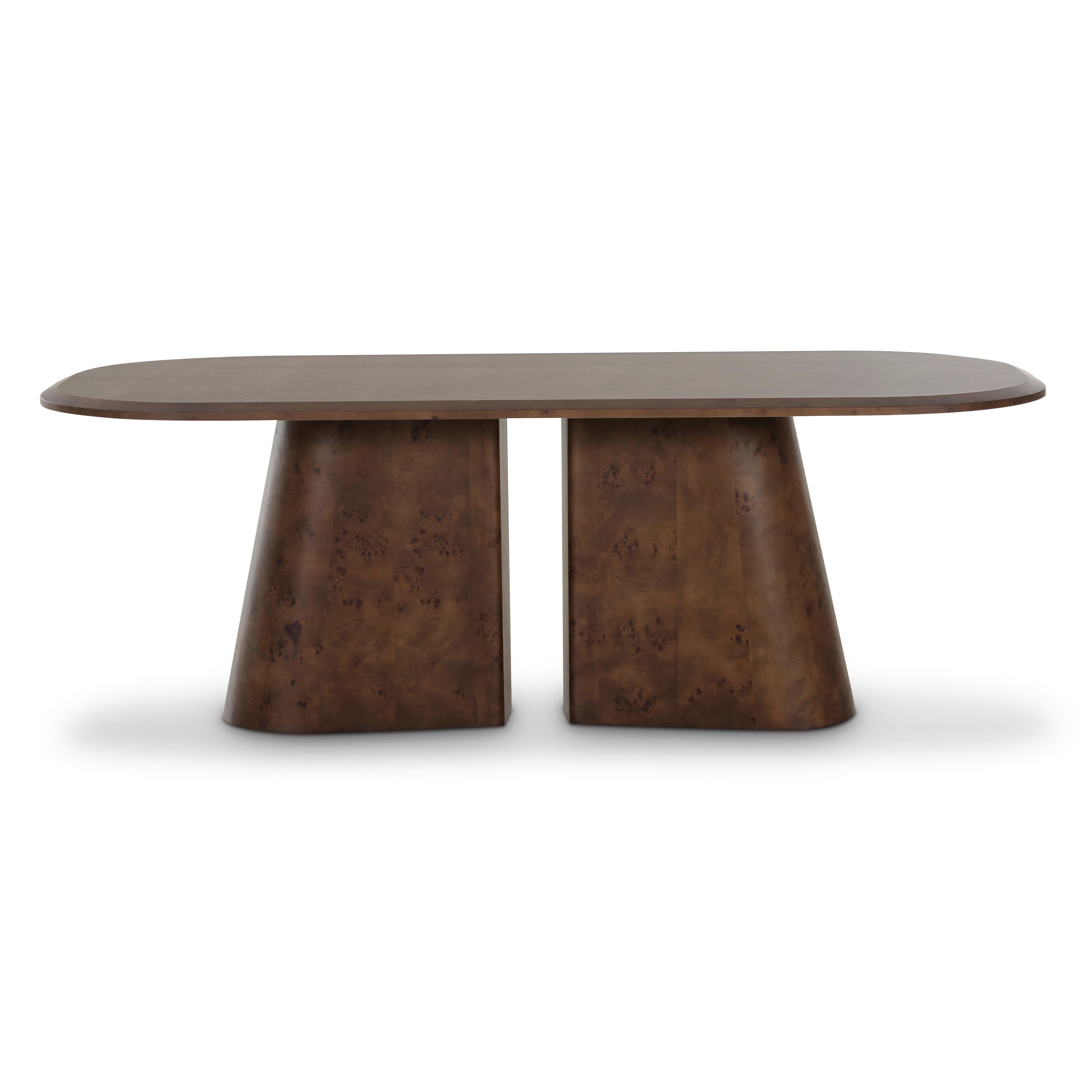 Gladyss 87" Brown Burl Oval Dining Table | TOV Furniture