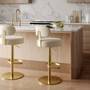 Primrose Cream Textured Performance Fabric Adjustable Stool | TOV Furniture