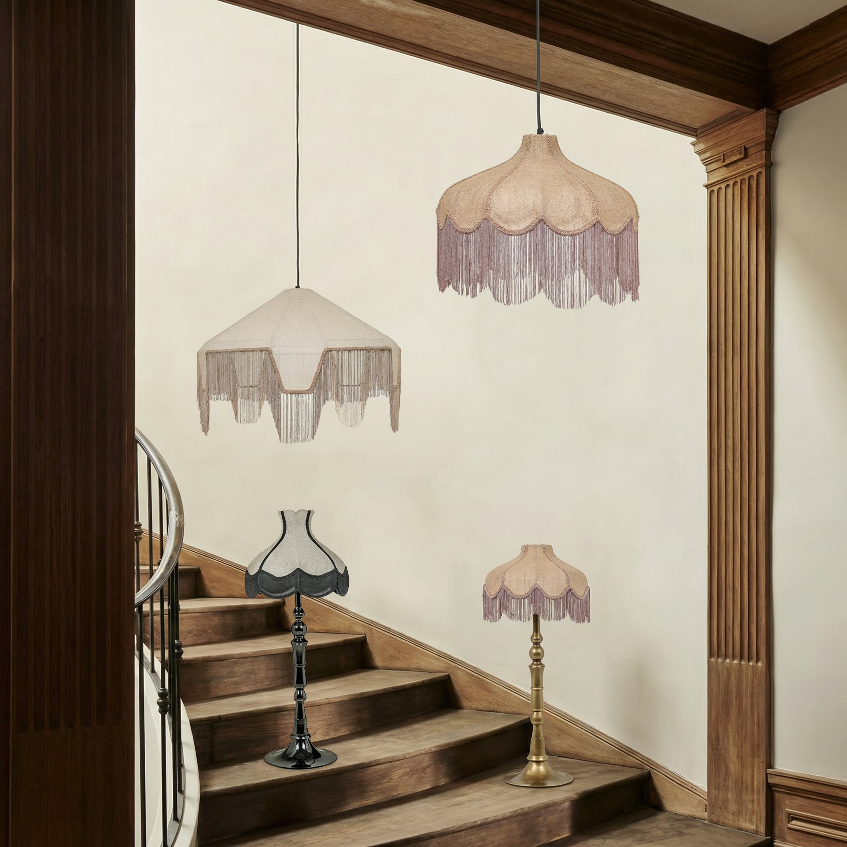 Buchanan Jute Fringed Scalloped Table Lamp | TOV Furniture