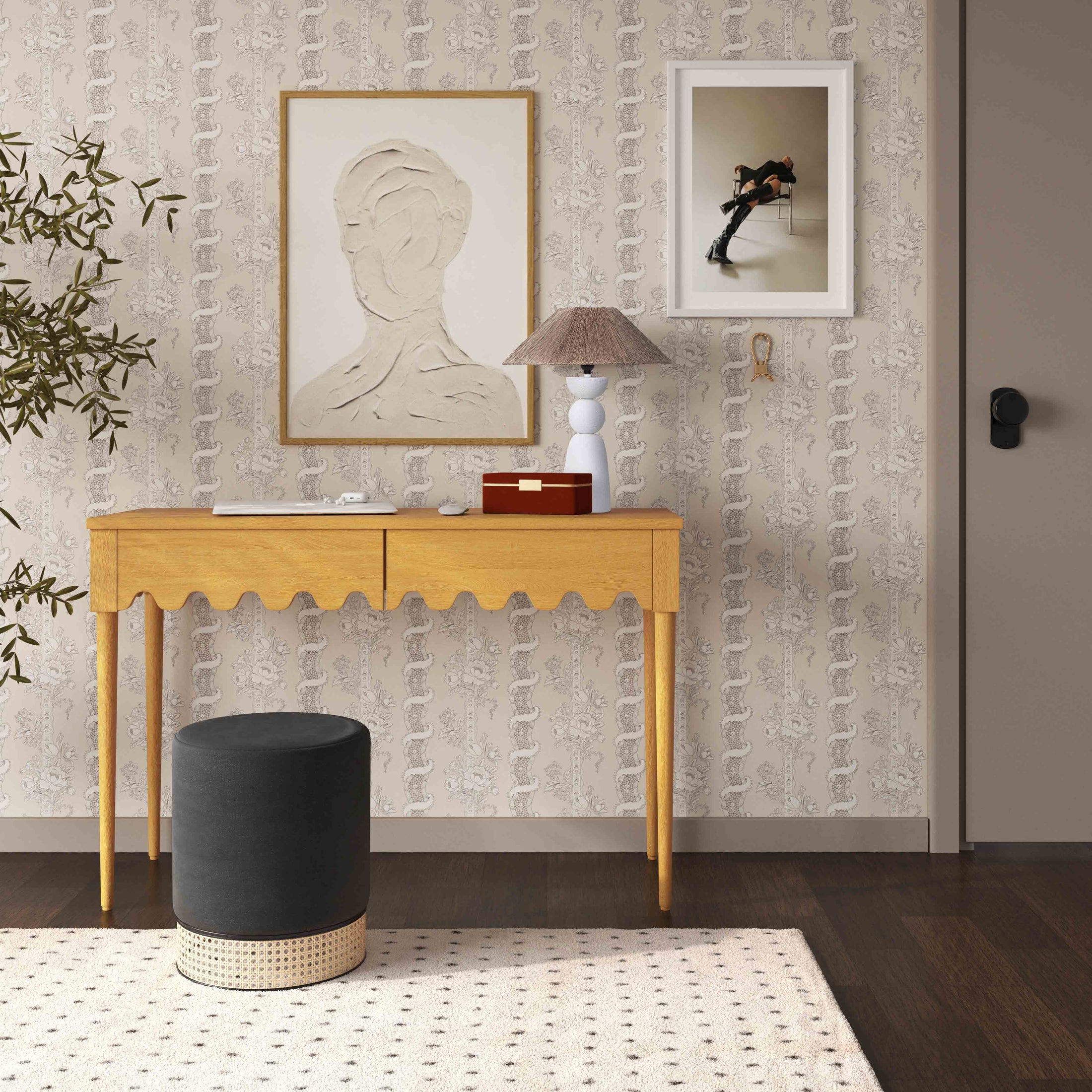 Oodle 48" Natural Ash 2-Drawer Desk | TOV Furniture