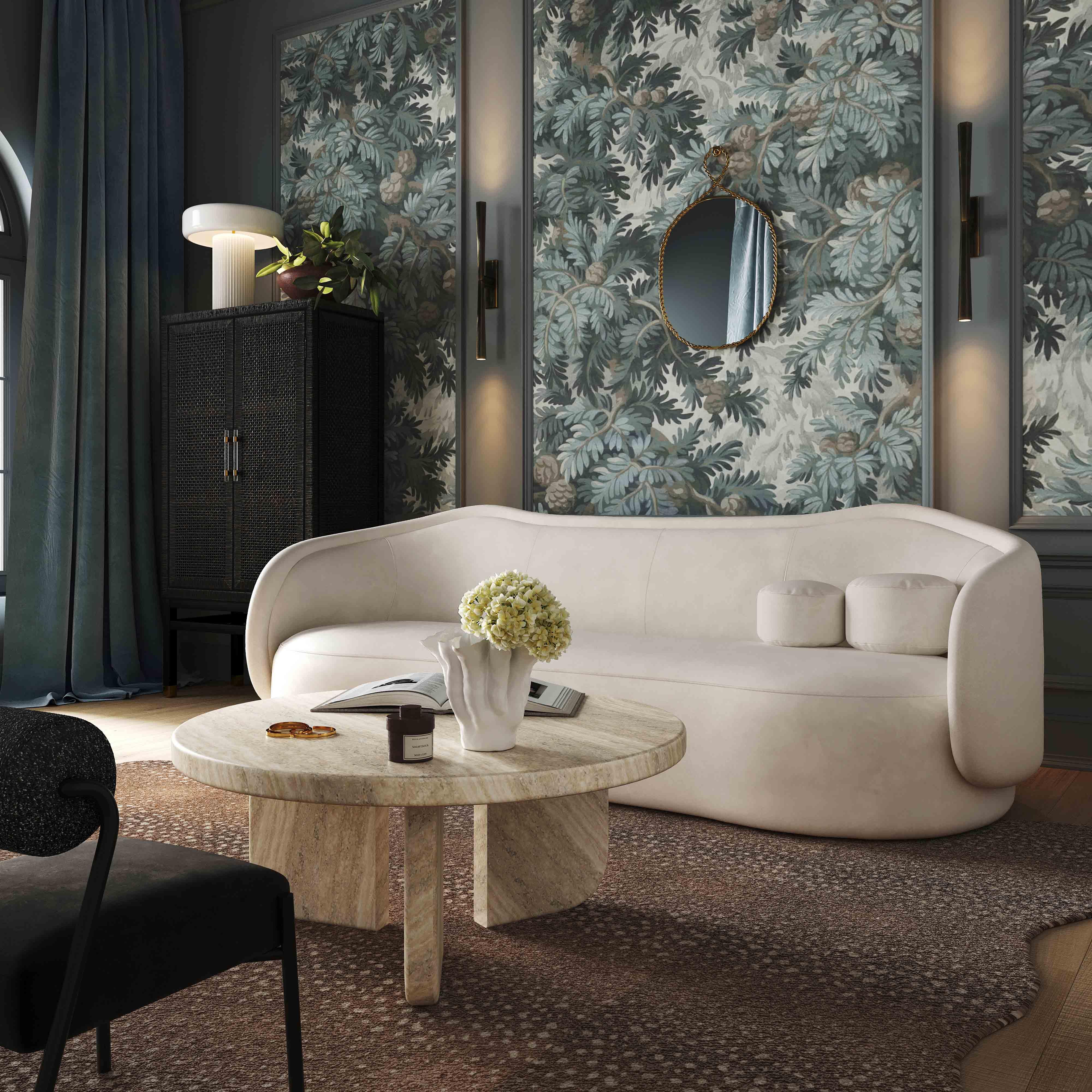 TOV Furniture Circe Taupe Textured Velvet Sofa