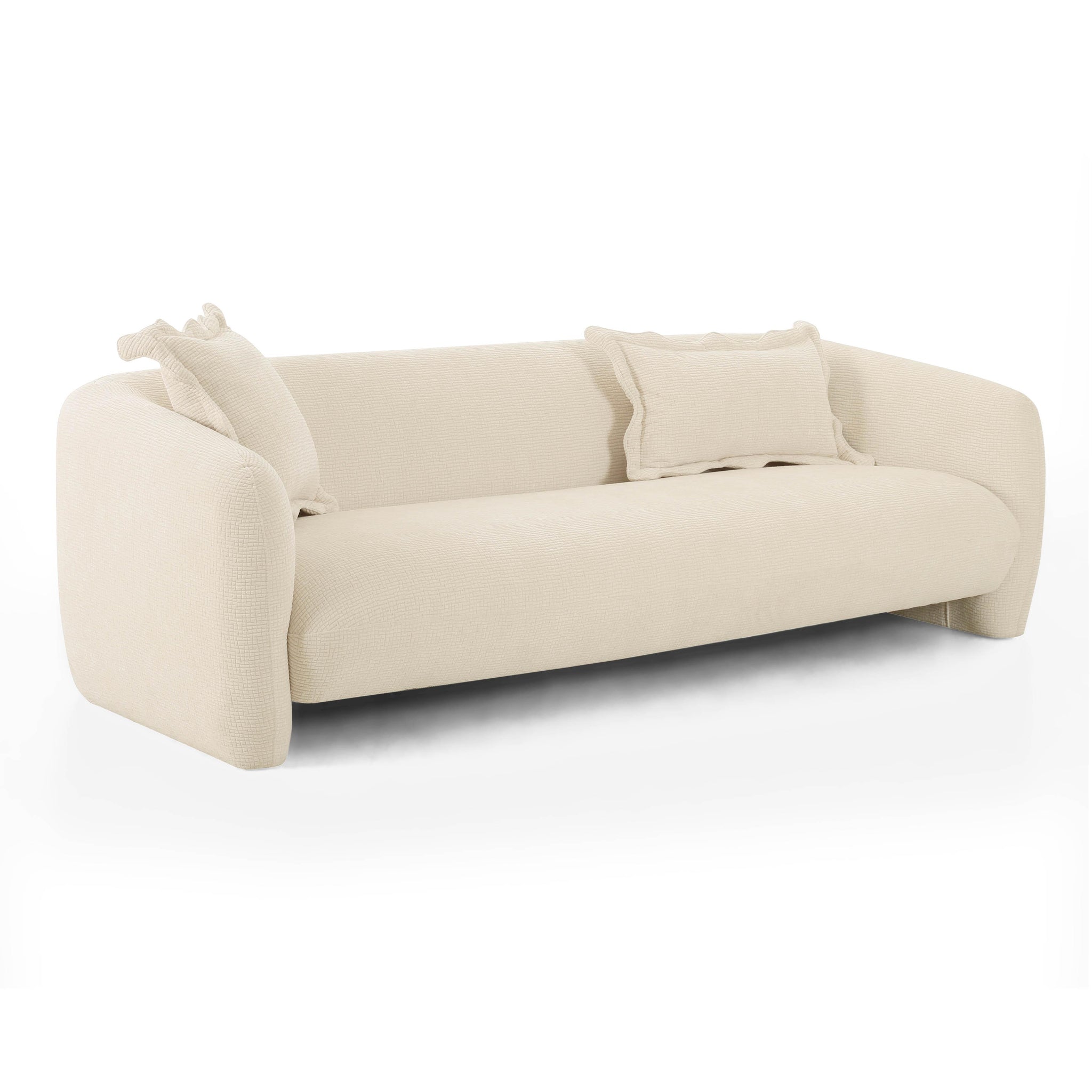 Lou 91" Sandstone Textured Performance Fabric Sofa | TOV Furniture