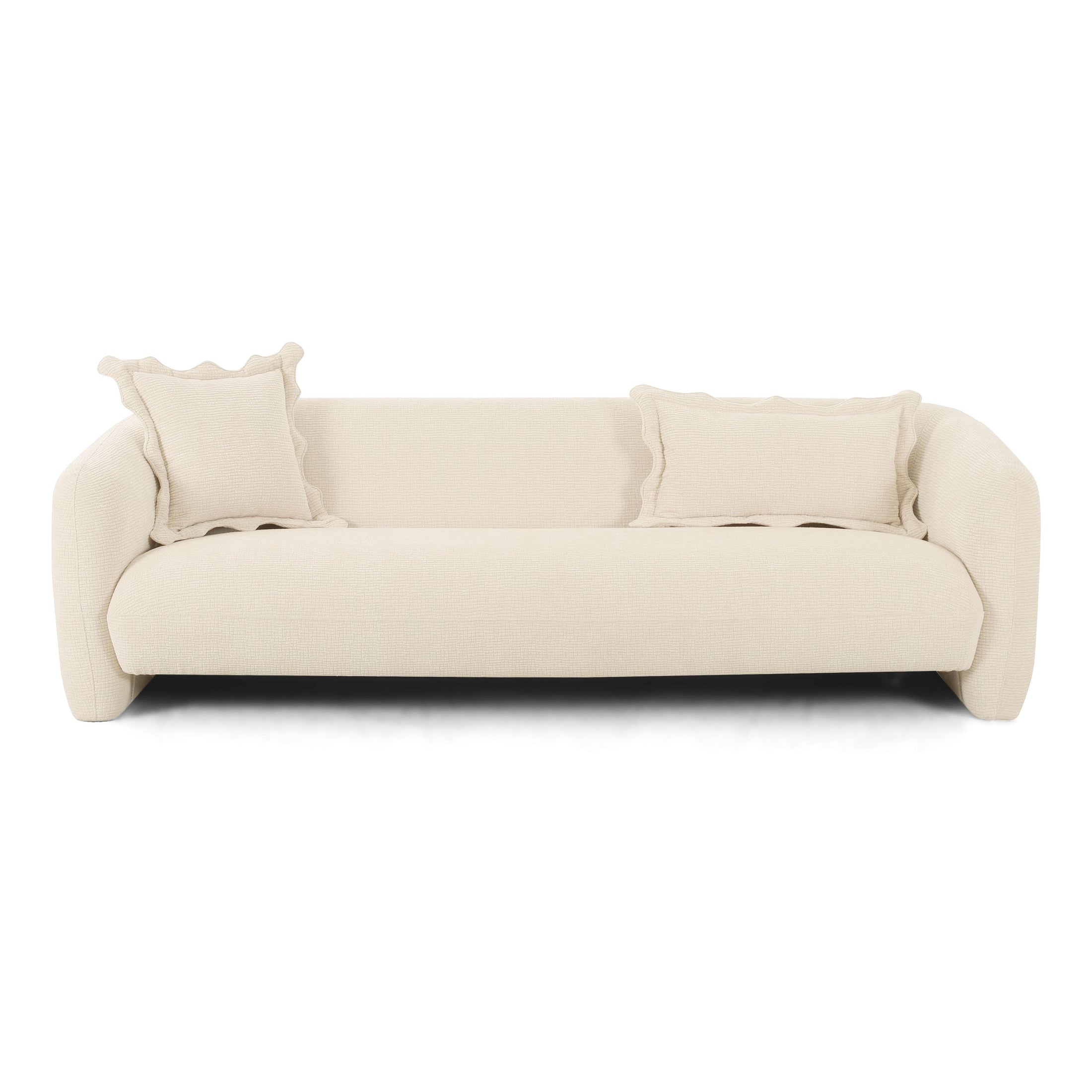 Lou 91" Sandstone Textured Fabric Sofa | TOV Furniture