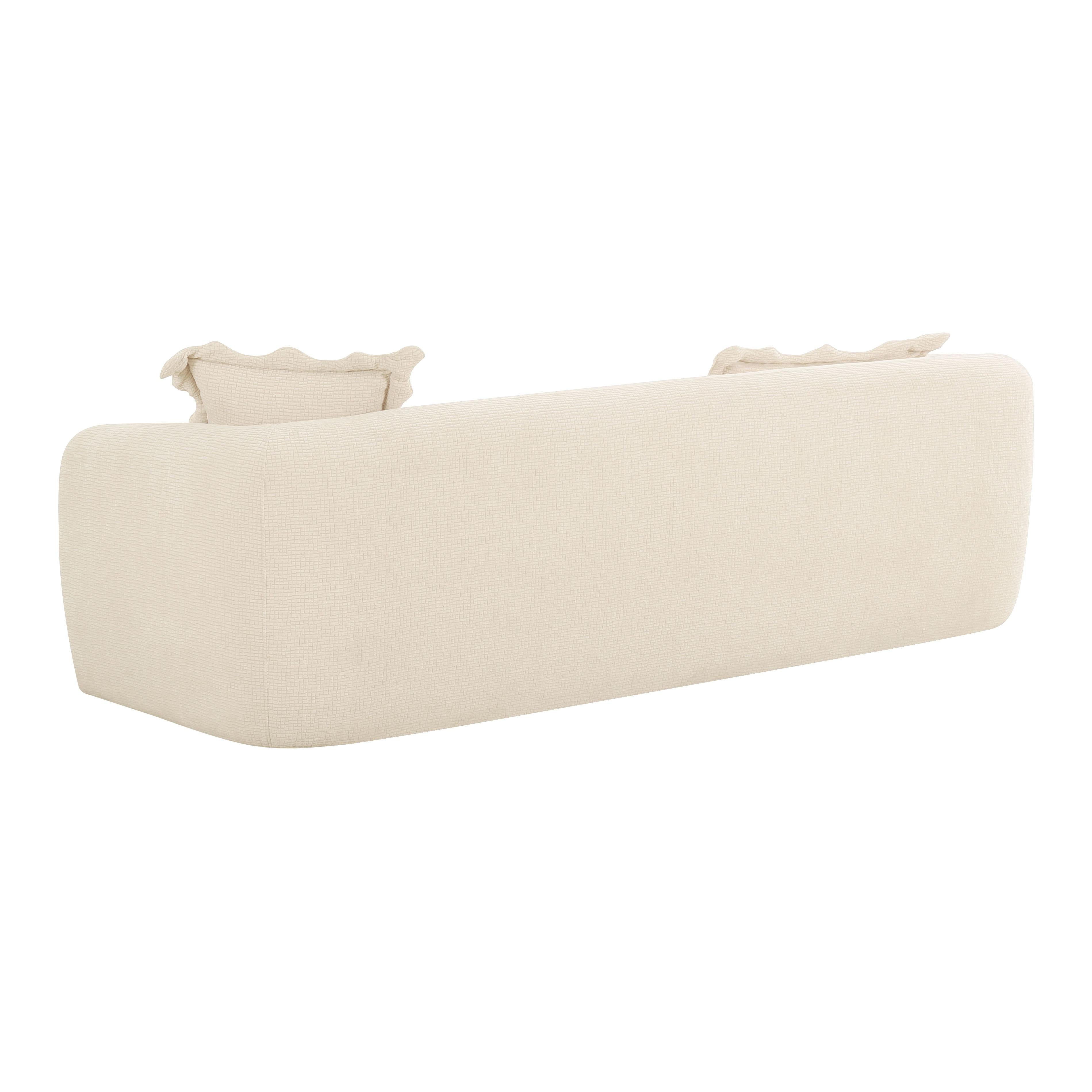 Lou 91" Sandstone Textured Fabric Sofa | TOV Furniture