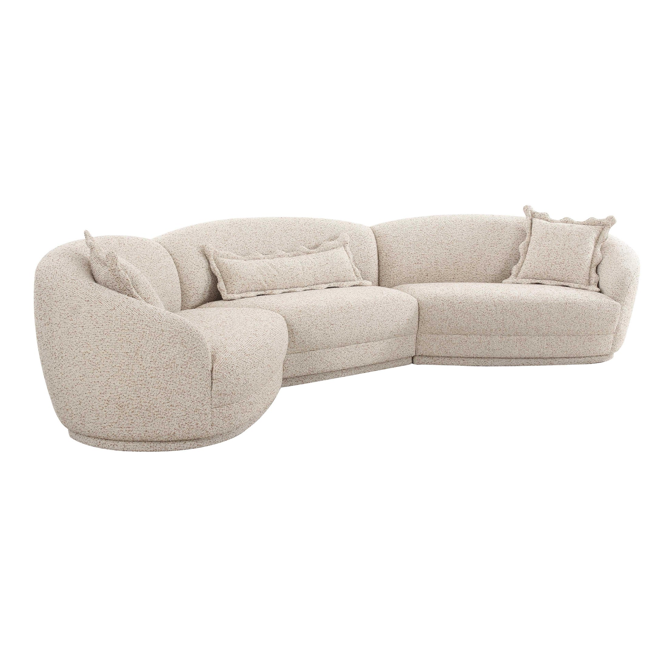 Marion 3-Piece Two-Tone Textured Performance Boucle Sectional | TOV ...