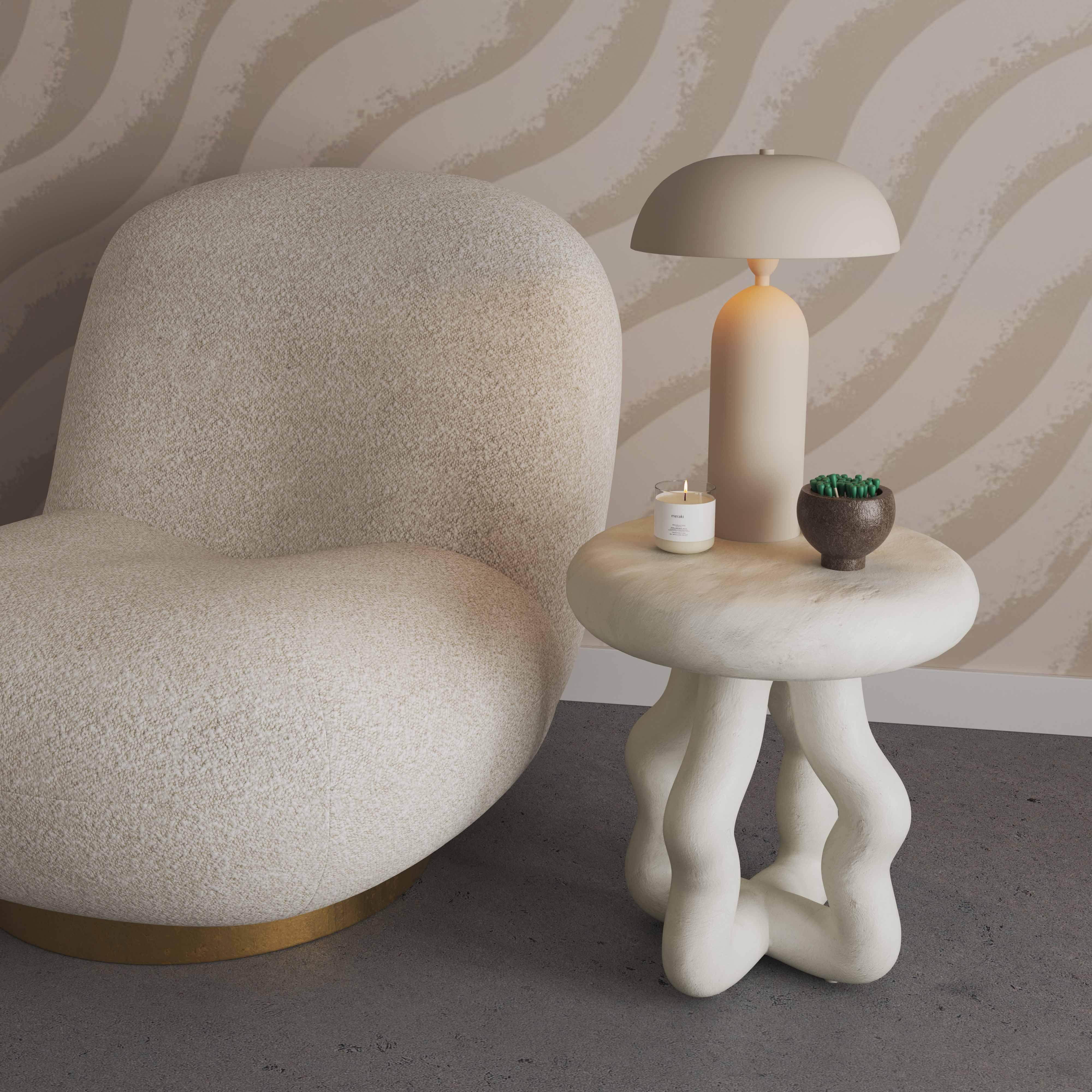 Maddie Cream Textured Side Table | TOV Furniture