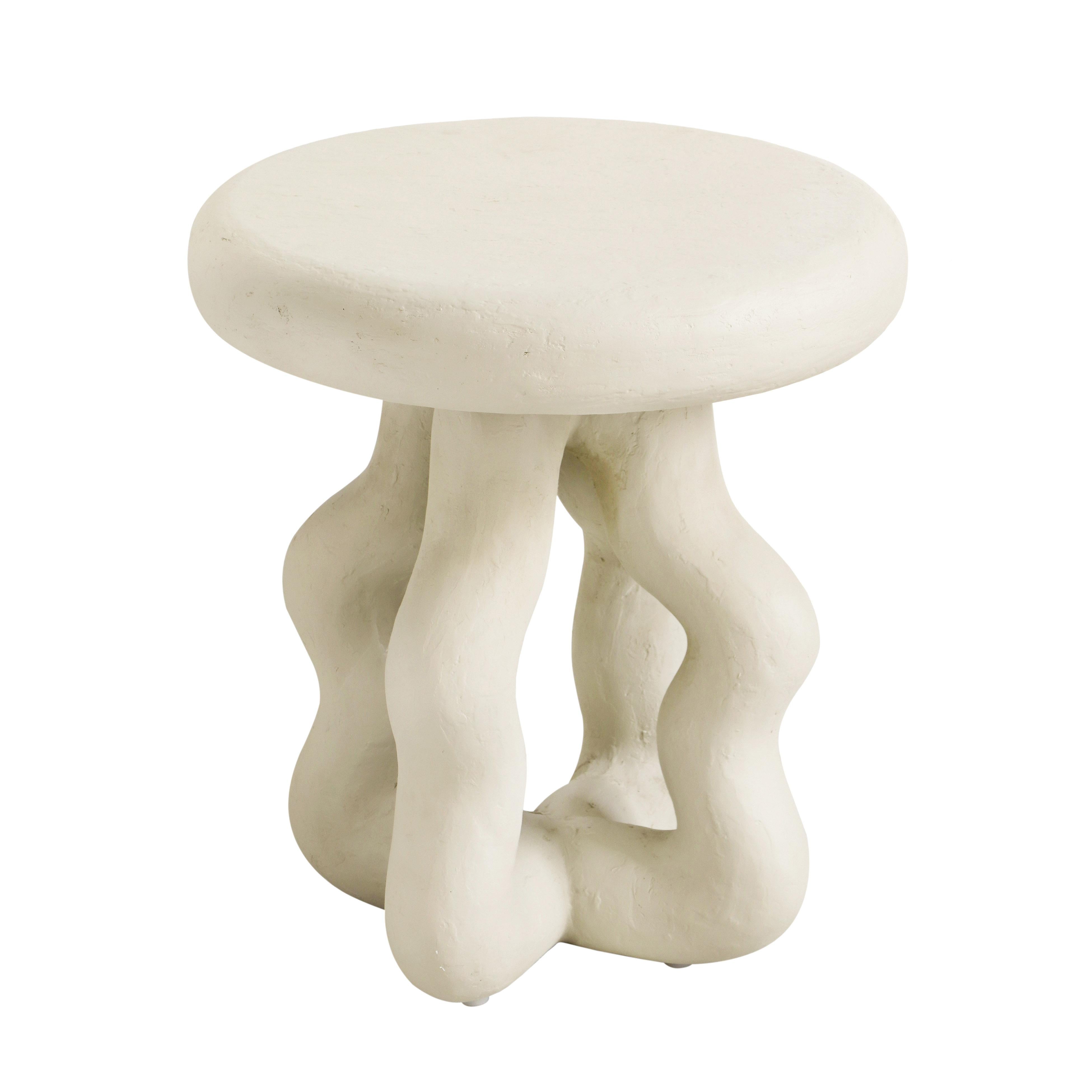 Maddie Cream Textured Side Table | TOV Furniture