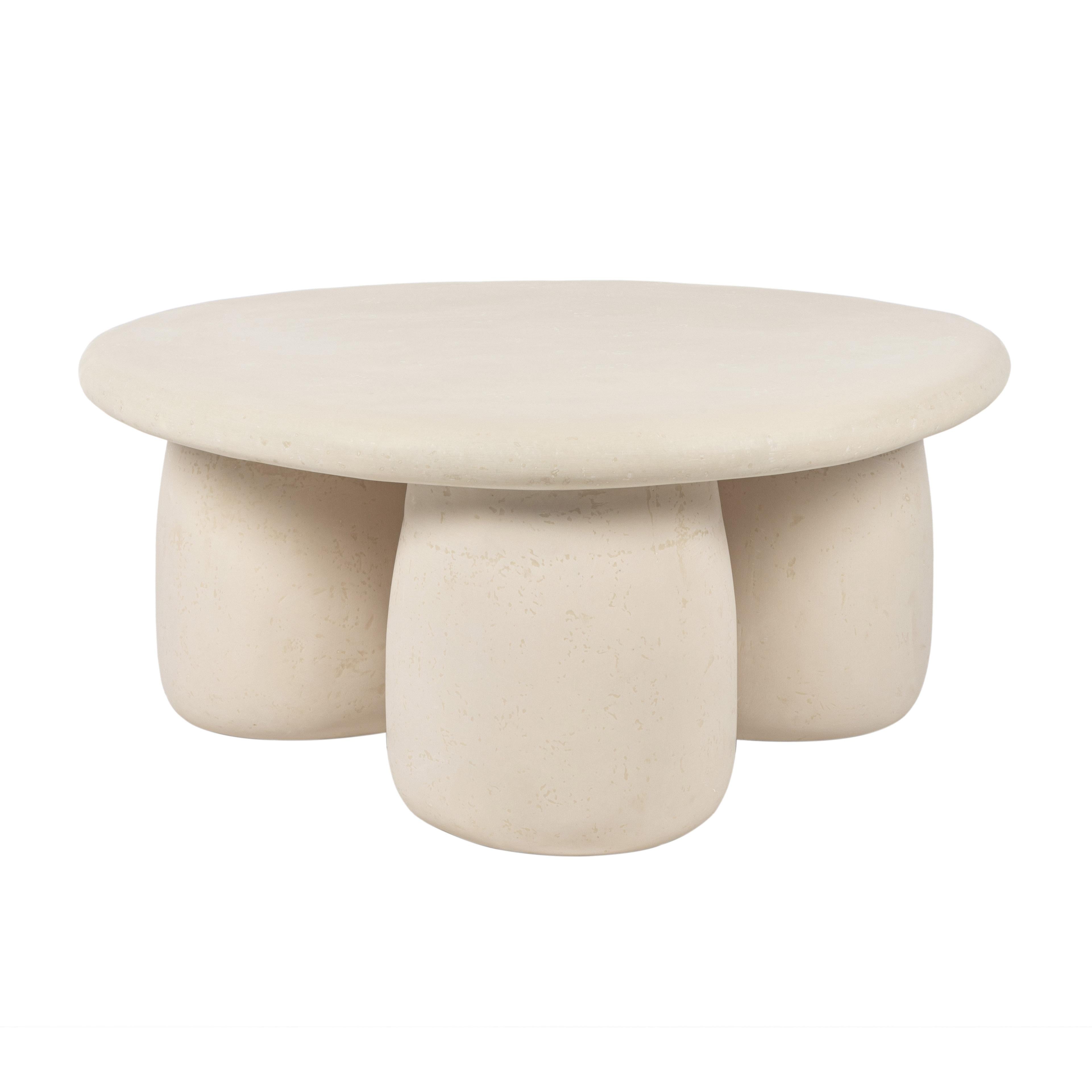 Rahul 34" Cream Round Coffee Table | TOV Furniture