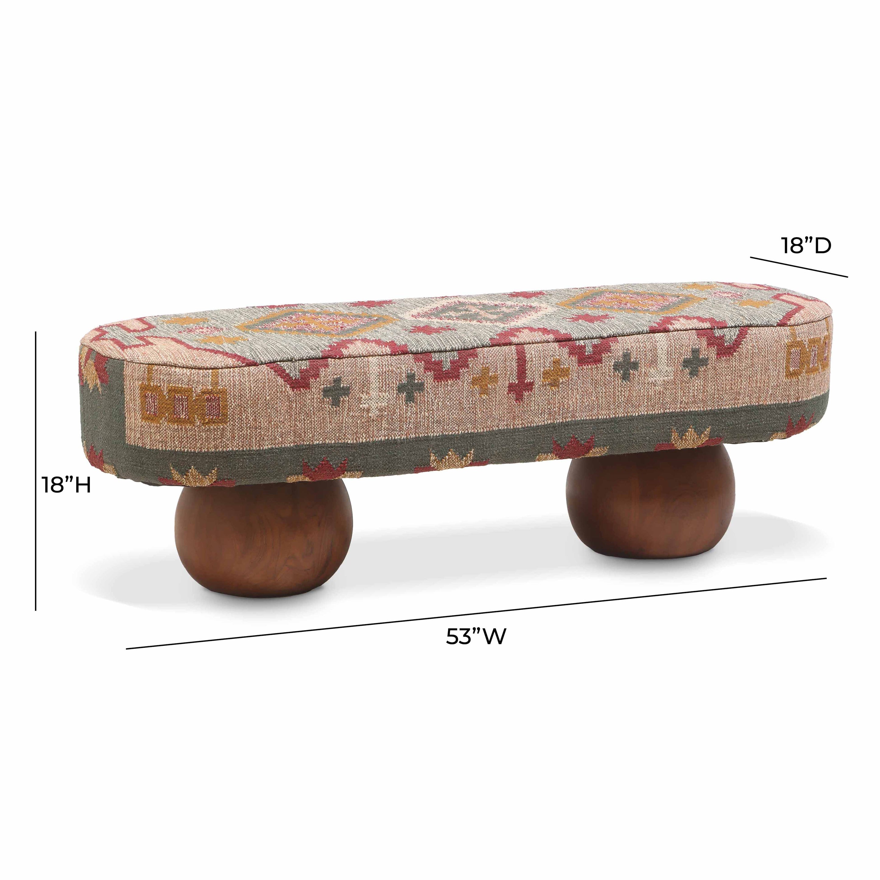 Rizi 53" Textured Wool Upholstered Bench | TOV Furniture