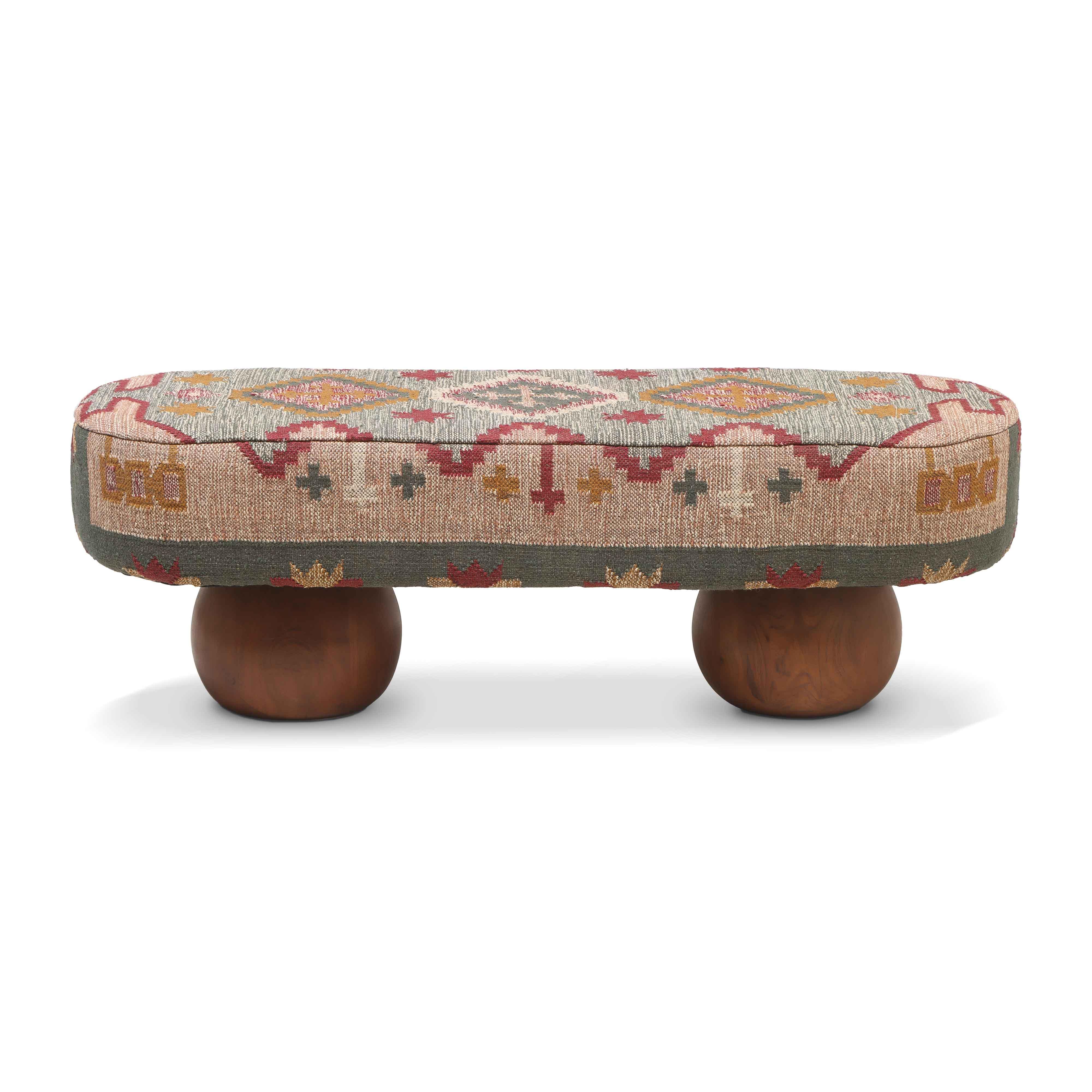 Rizi 53" Textured Wool Upholstered Bench | TOV Furniture