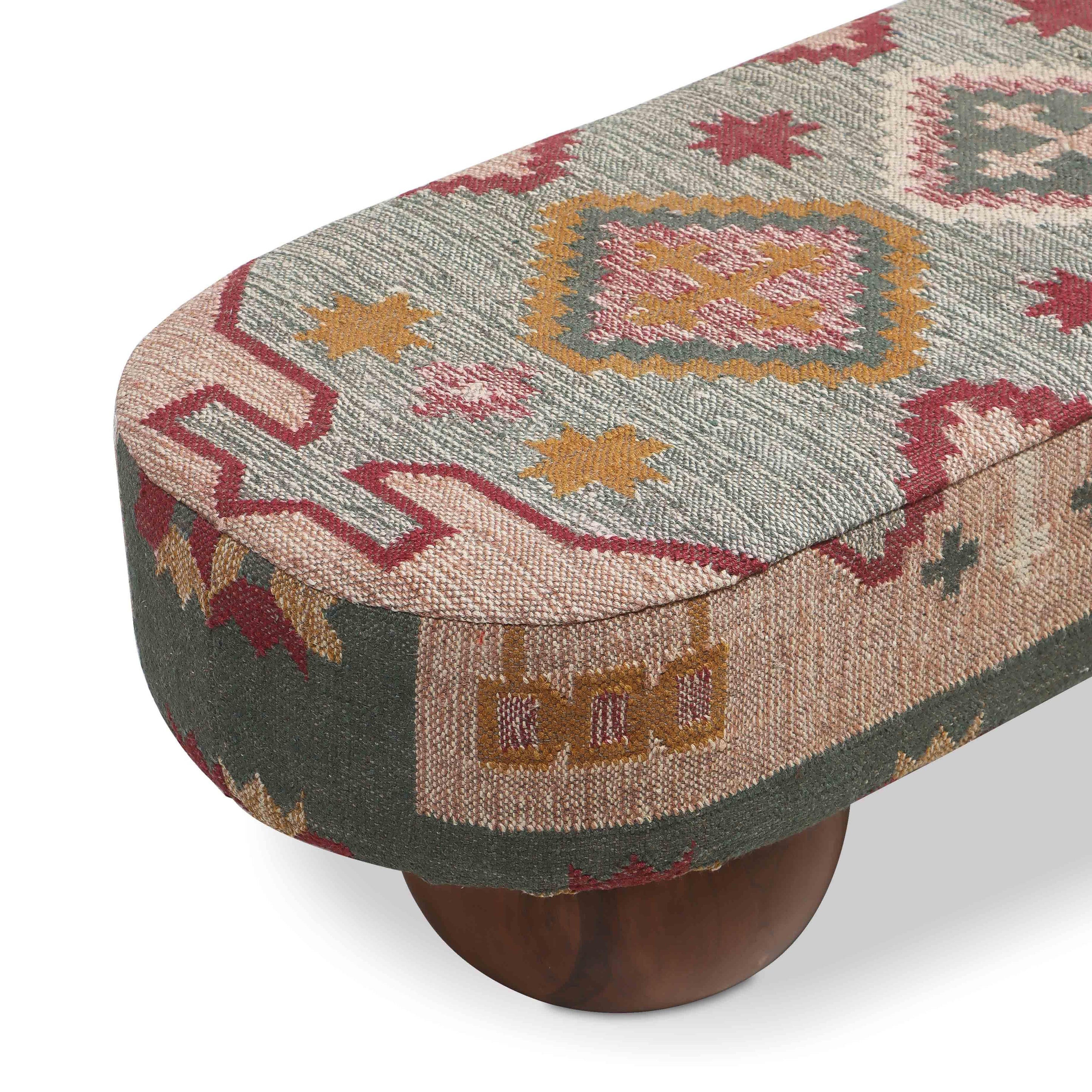 Rizi 53" Textured Wool Upholstered Bench | TOV Furniture