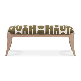 Arielle 48" Olive & White Embroidered Bench | TOV Furniture