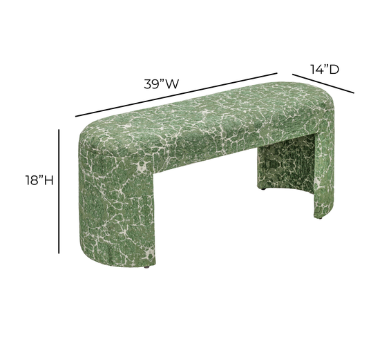 Greenspace 39" Rounded Upholstered Bench | TOV Furniture