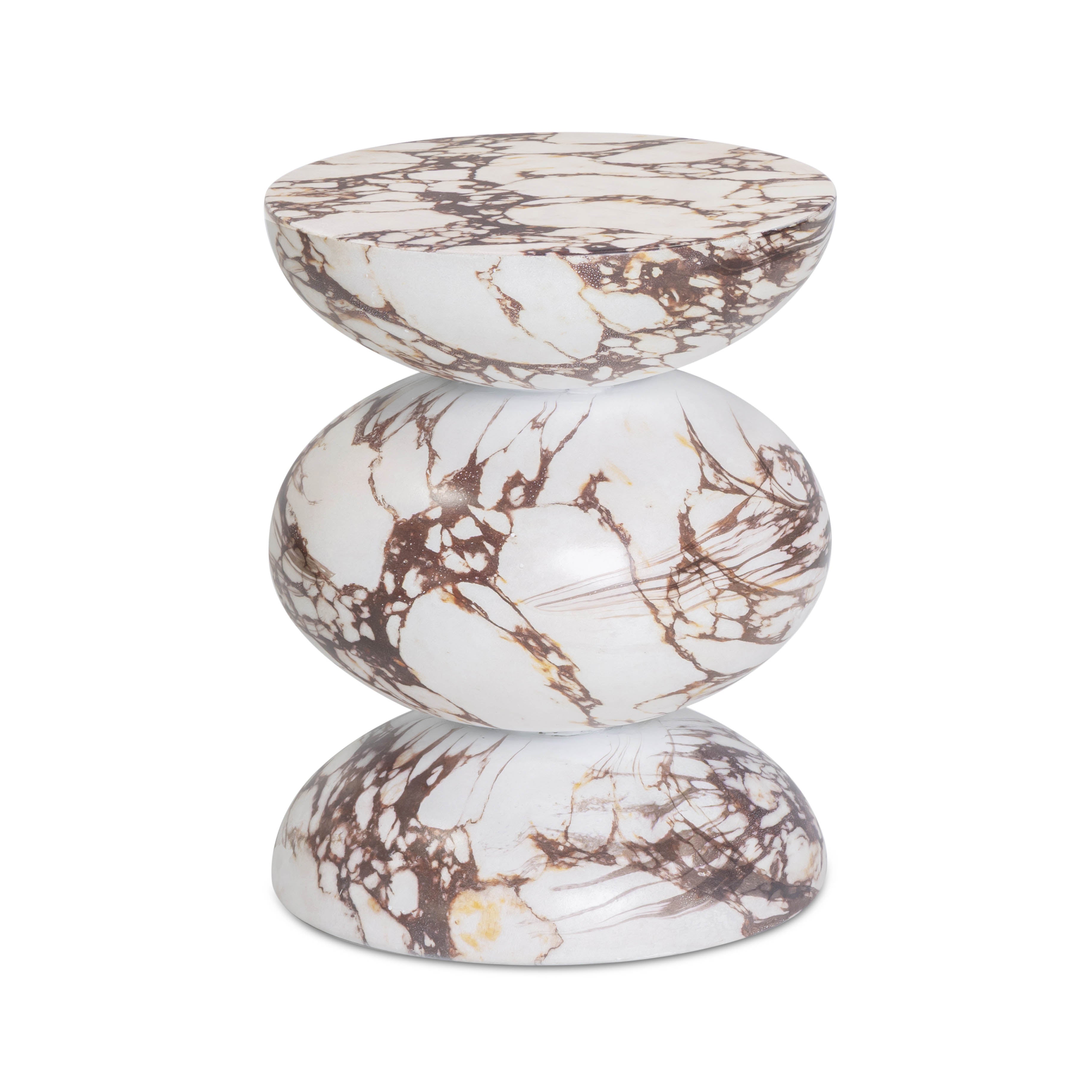 Pia Red Faux Marble Indoor/Outdoor Concrete Side Table | TOV Furniture