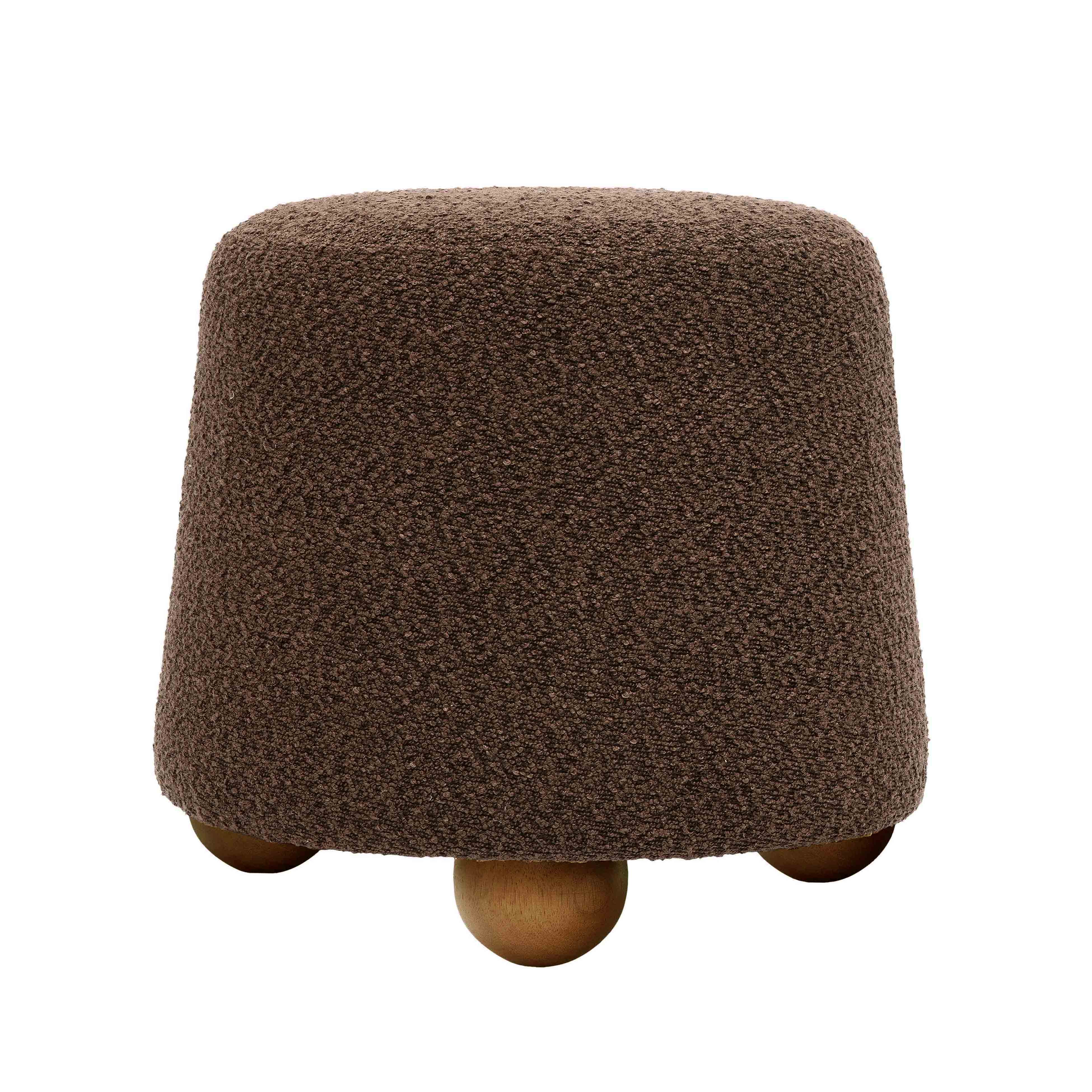 Jaine Chocolate Brown Boucle Stool – TOV Furniture