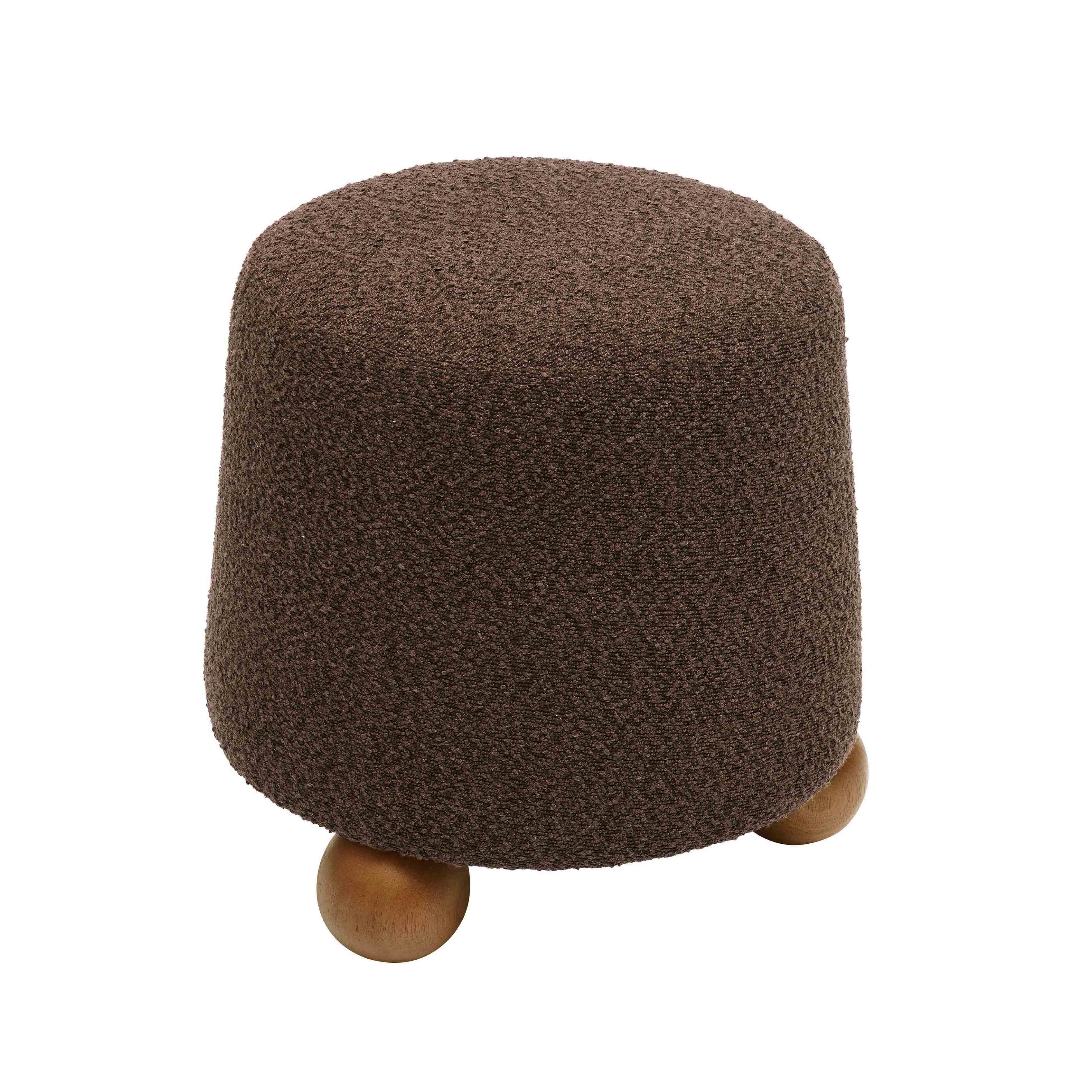 Jaine Chocolate Brown Boucle Stool – TOV Furniture