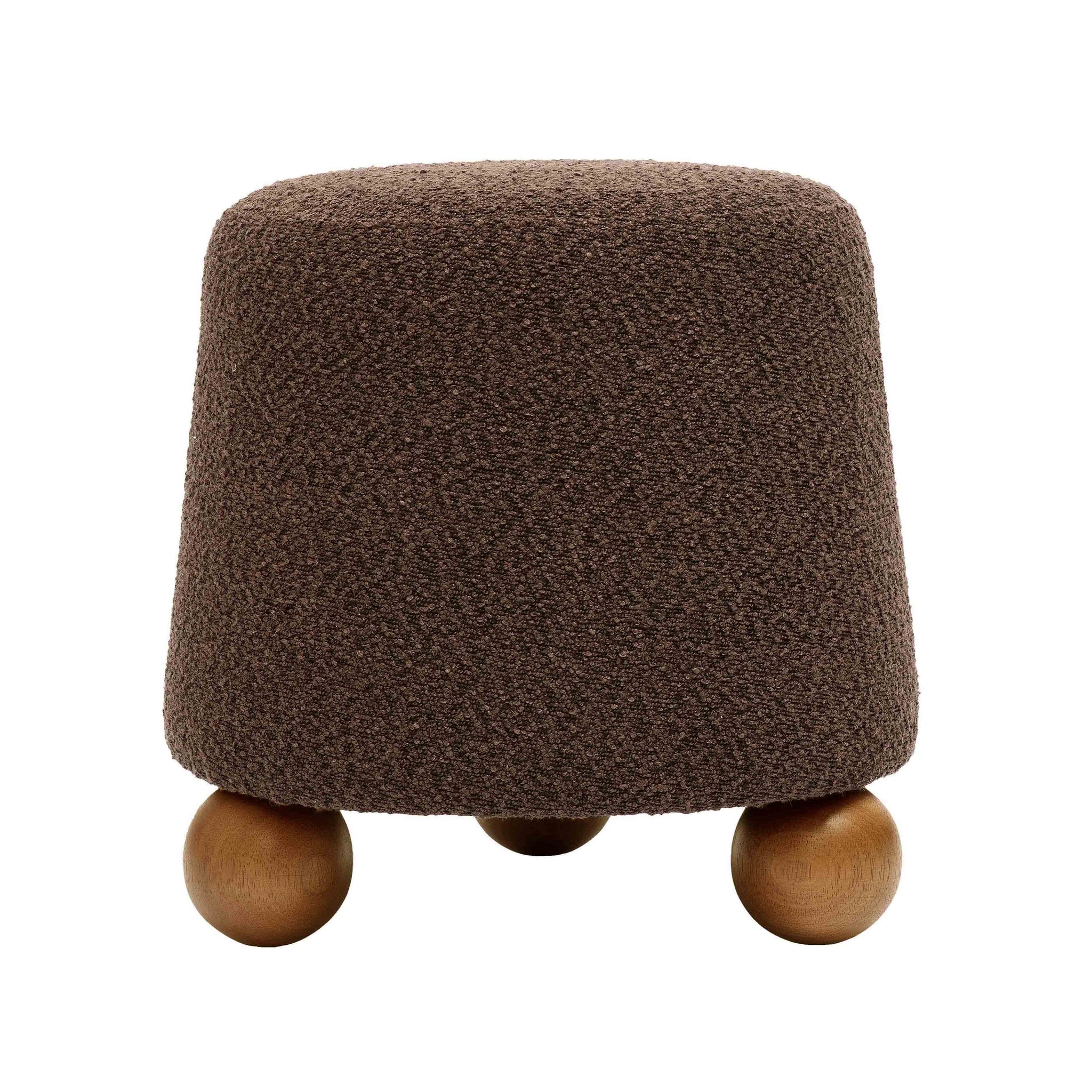 Jaine Chocolate Brown Boucle Stool – TOV Furniture