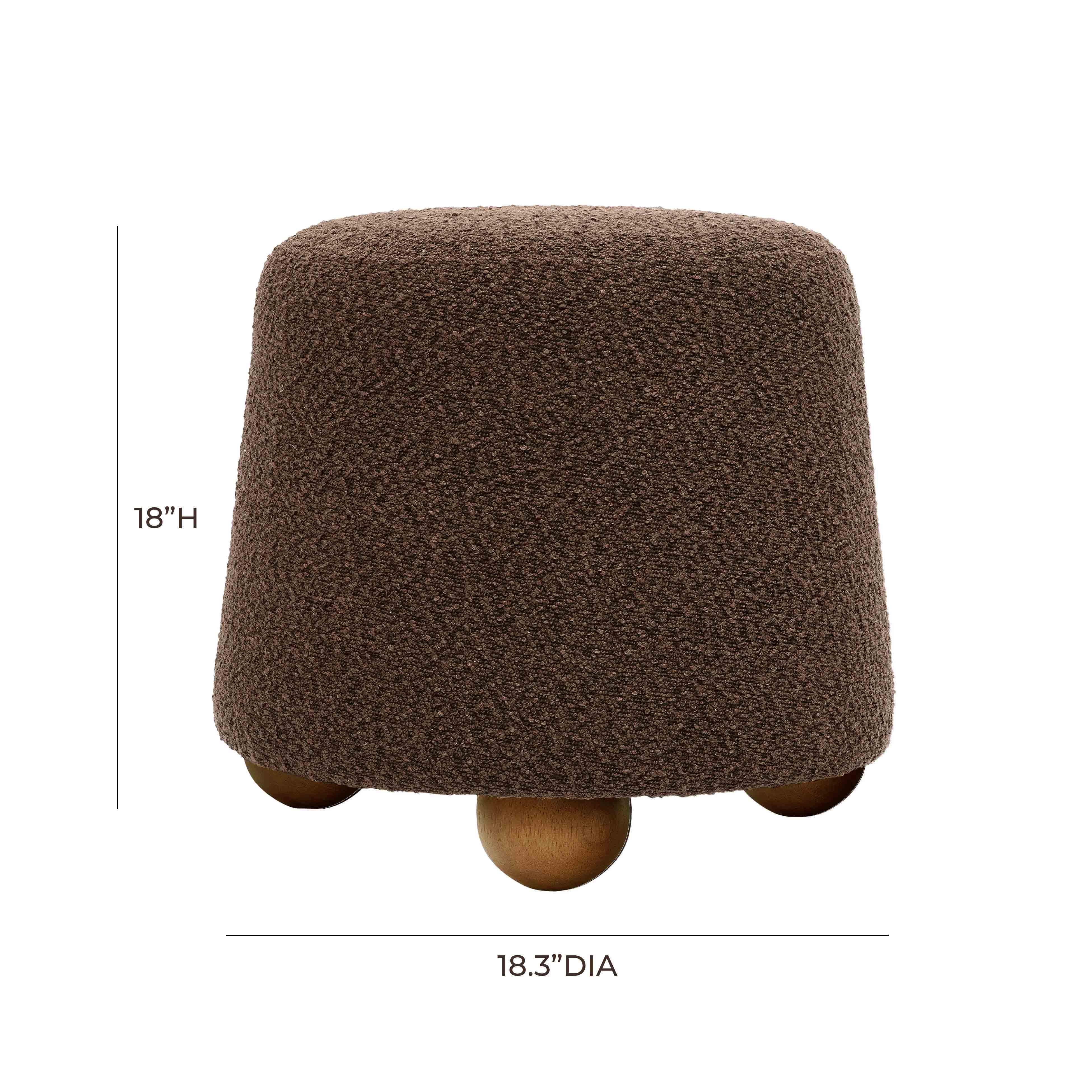 Jaine Chocolate Brown Boucle Stool – TOV Furniture