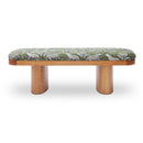Ollie 48" Olive Green Leopard Jacquard Bench | TOV Furniture