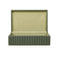 Eton Ribbed Green Vegan Leather Contract-Grade Storage Box | TOV Furniture