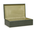 Eton Ribbed Green Vegan Leather Contract-Grade Storage Box | TOV Furniture