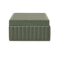Eton Ribbed Green Vegan Leather Contract-Grade Storage Box | TOV Furniture