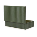 Eton Ribbed Green Vegan Leather Contract-Grade Storage Box | TOV Furniture