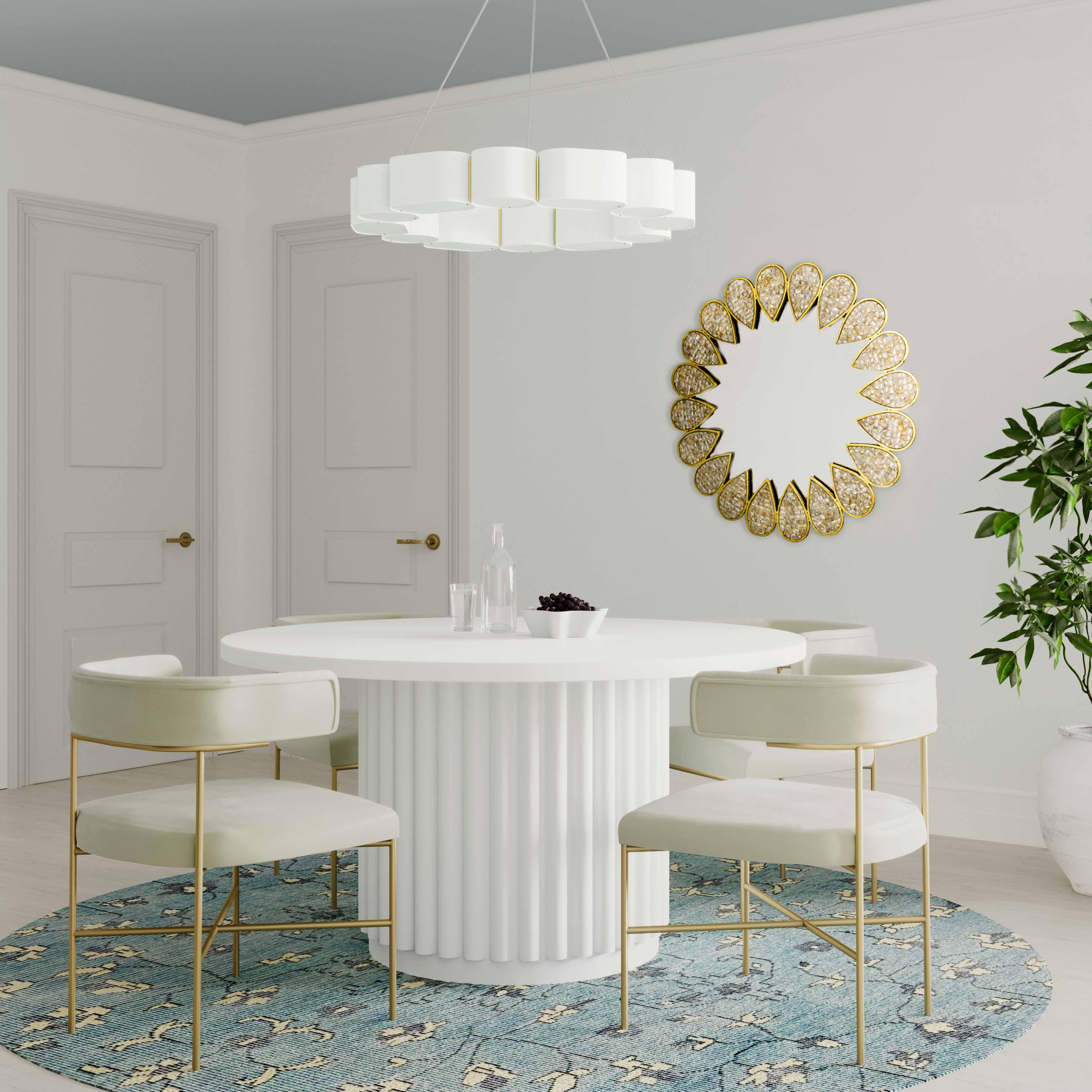 White dining table circle store