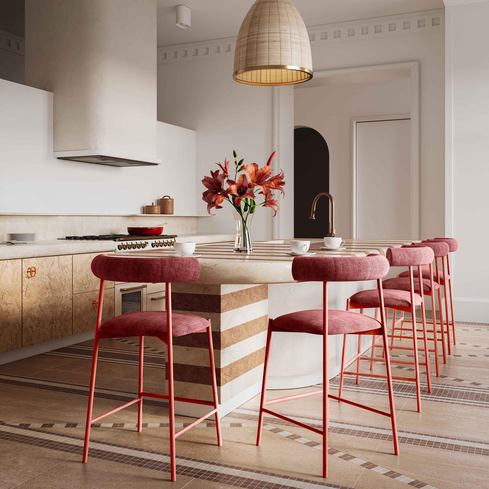 Liliana Performance Velvet Stool | TOV Furniture