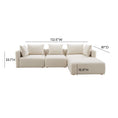 Hangover 4-Piece Cream Linen Sectional | TOV Furniture