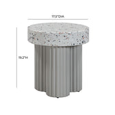 Clover Faux Terrazzo Indoor / Outdoor Round Side Table | TOV Furniture