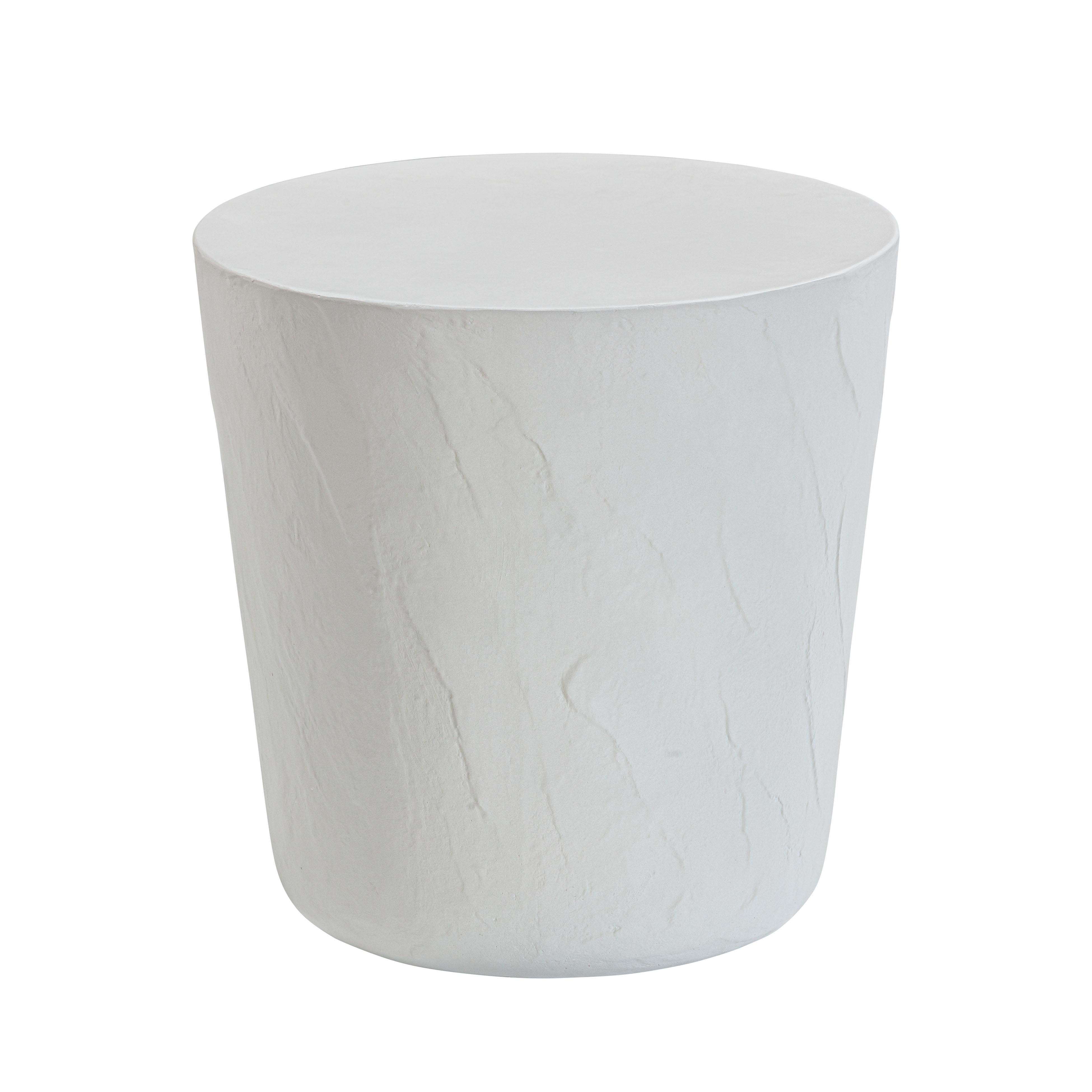 Margot Light Grey Faux Plaster Concrete Stool | TOV Furniture