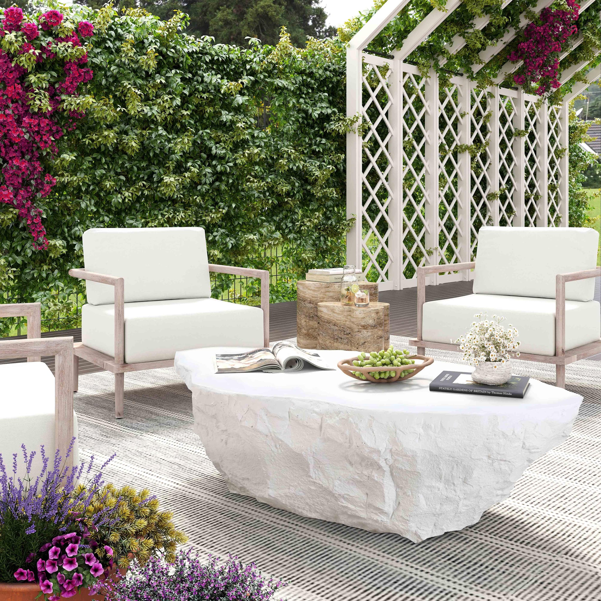 Crag 56" Concrete Indoor / Outdoor Coffee Table | TOV Furniture